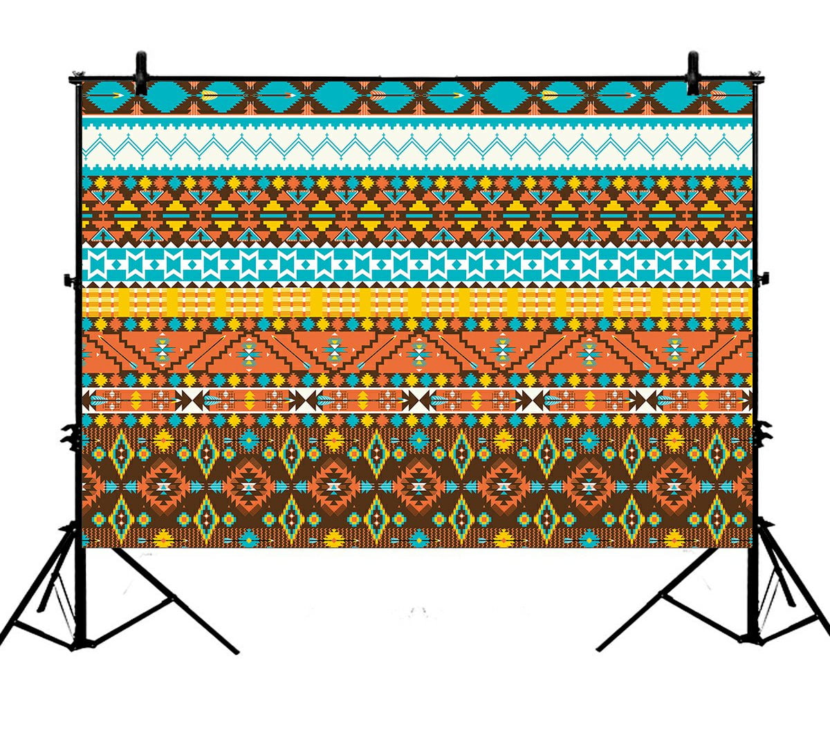 PHFZK 7x5ft Geometric Backdrops, Colorful Aztec Bohemian Style ...