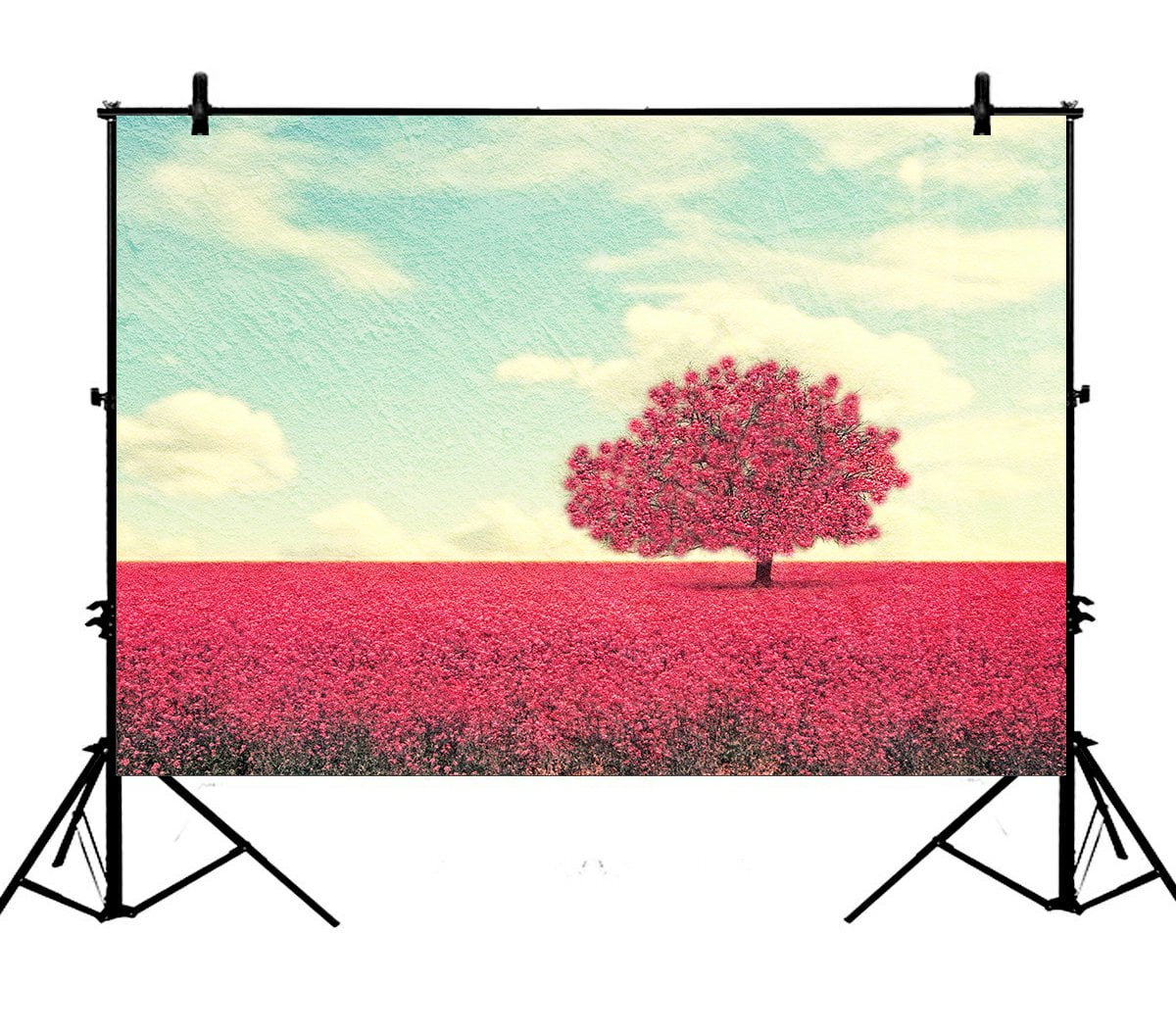 PHFZK 7x5ft Landscape Backdrops, Beautiful Tree in a Pretty Field ...