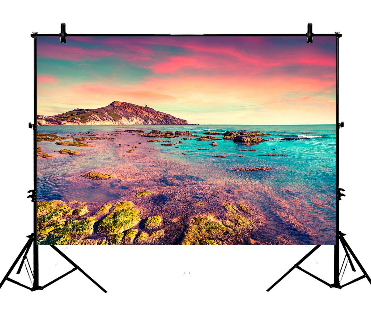 PHFZK 7x5ft Landscape Backdrops, Colorful Spring Sunset from the ...