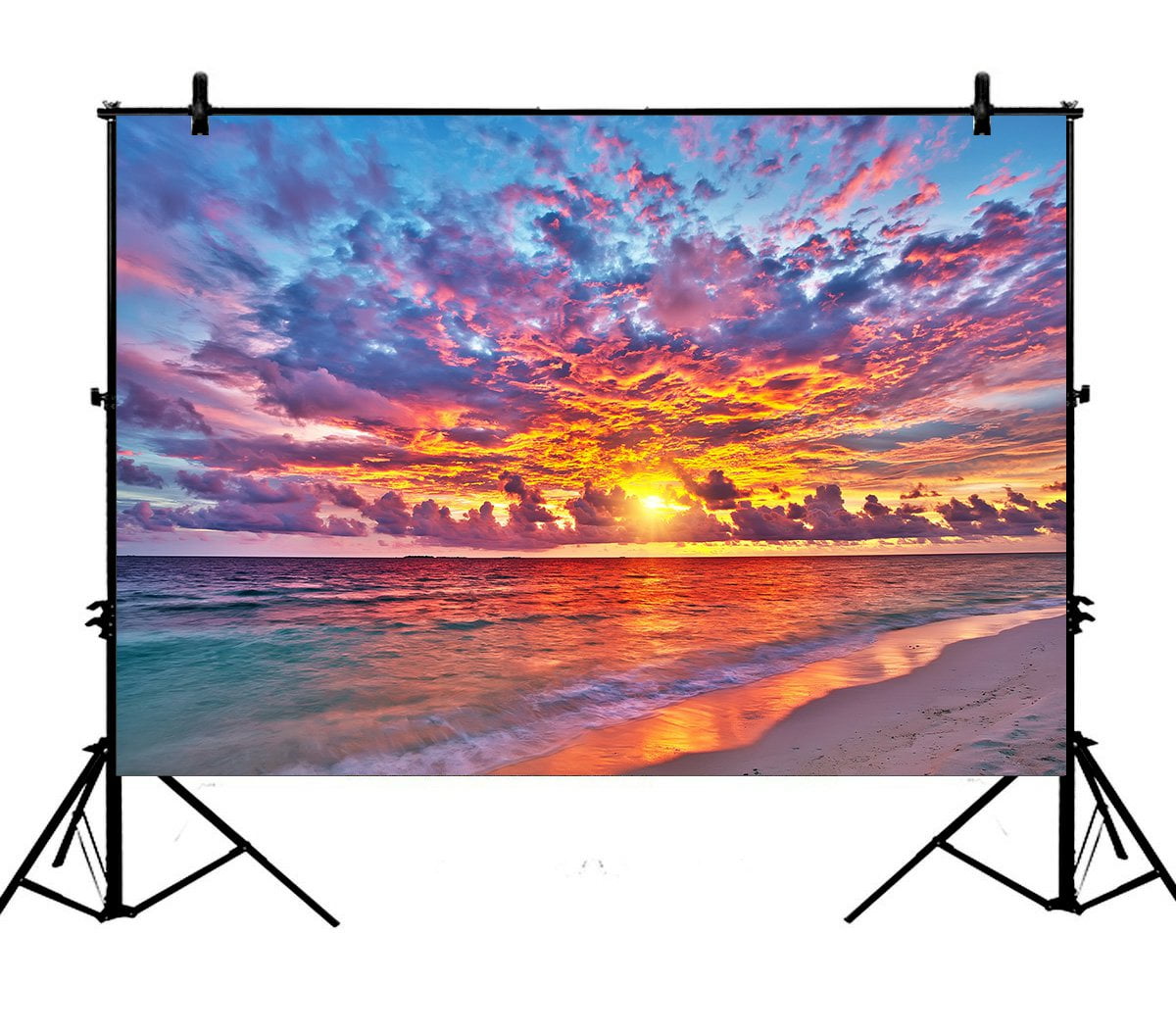 PHFZK 7x5ft Landscape Backdrops, Ocean at Sunset Time Photography ...