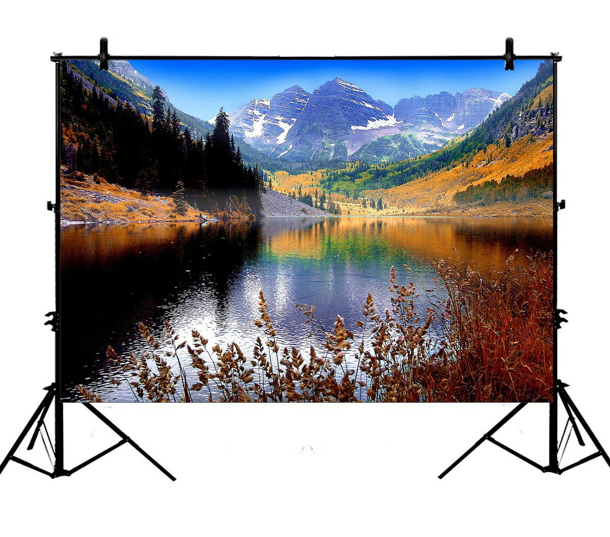 PHFZK 7x5ft Landscape Nature Scenery Backdrops, Mountain Lake Maroon ...