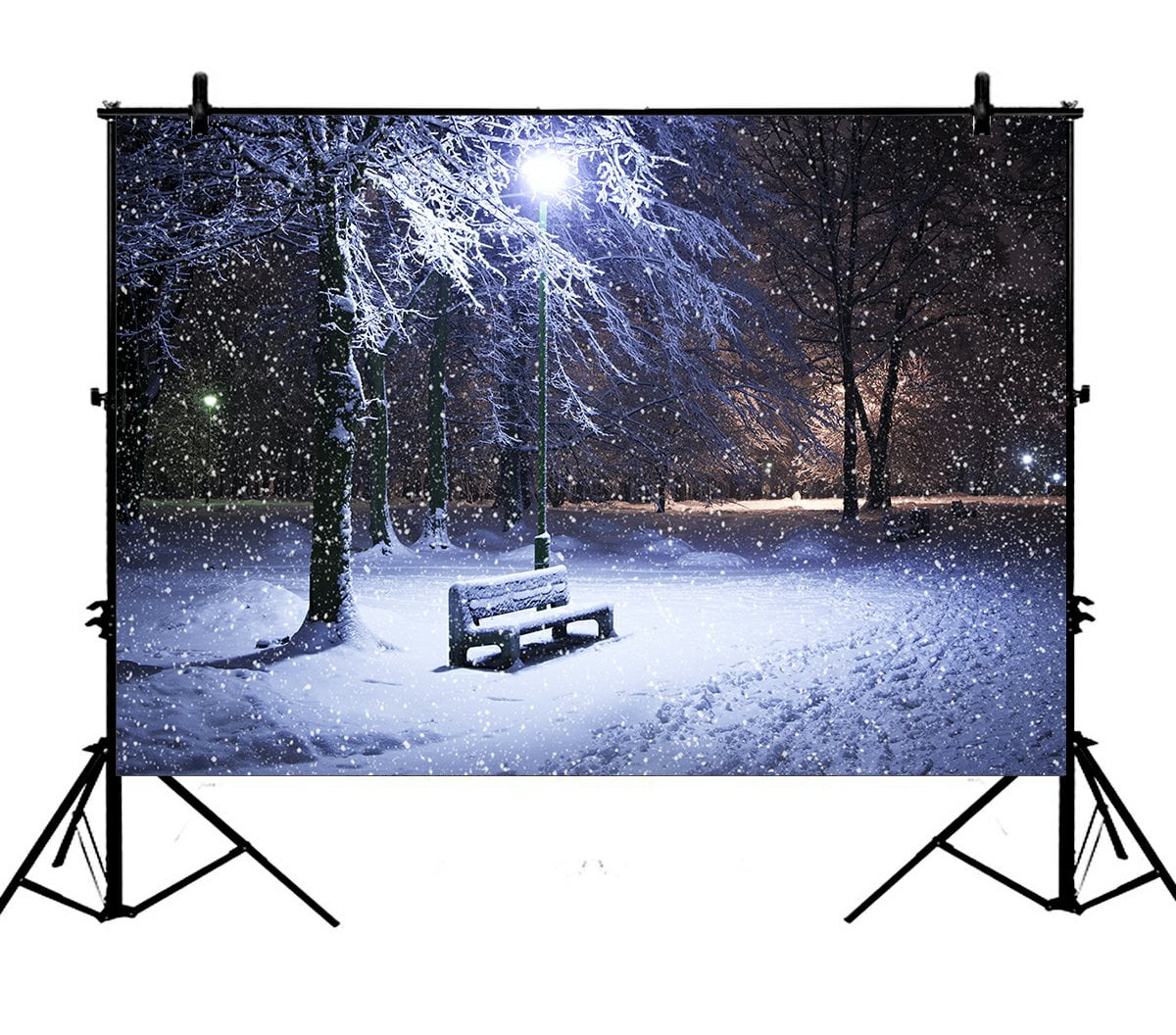 PHFZK 7x5ft Landscape Nature Scenery Backdrops, Winter Snow at Night ...