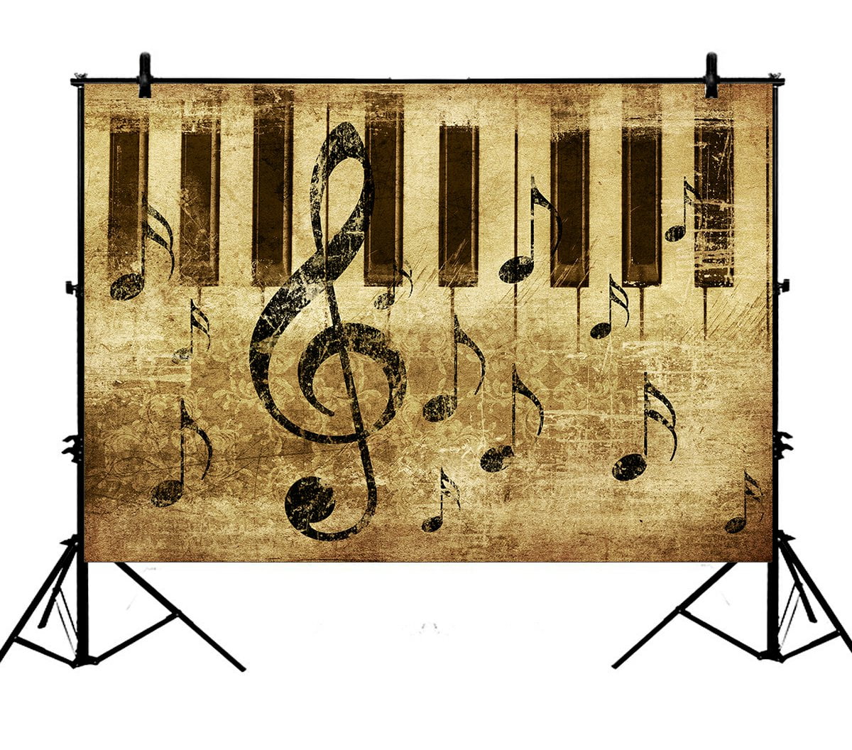 PHFZK 7x5ft Music Backdrops, Vintage Retro Music Notation Photography ...