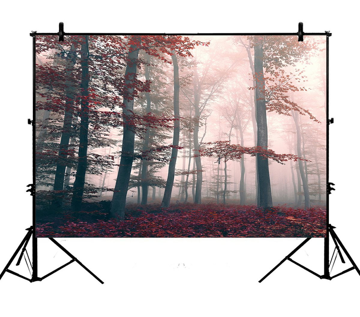 PHFZK 7x5ft Nature Scenery Backdrops, Beautiful Red Colored Foggy ...