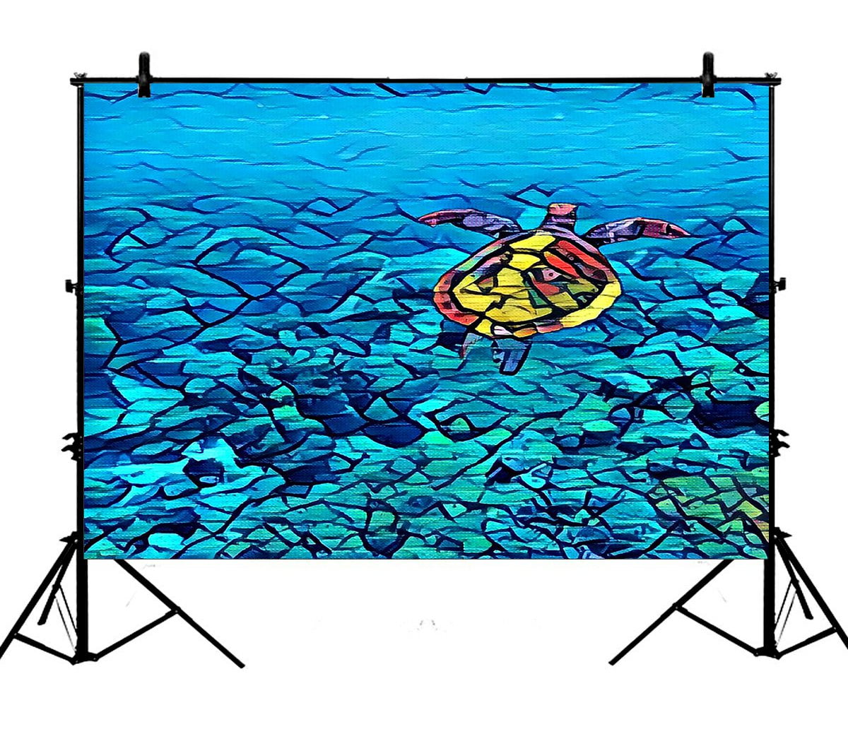 PHFZK 7x5ft Ocean Animal Backdrops, Marine Turtle in the Blue Sea ...