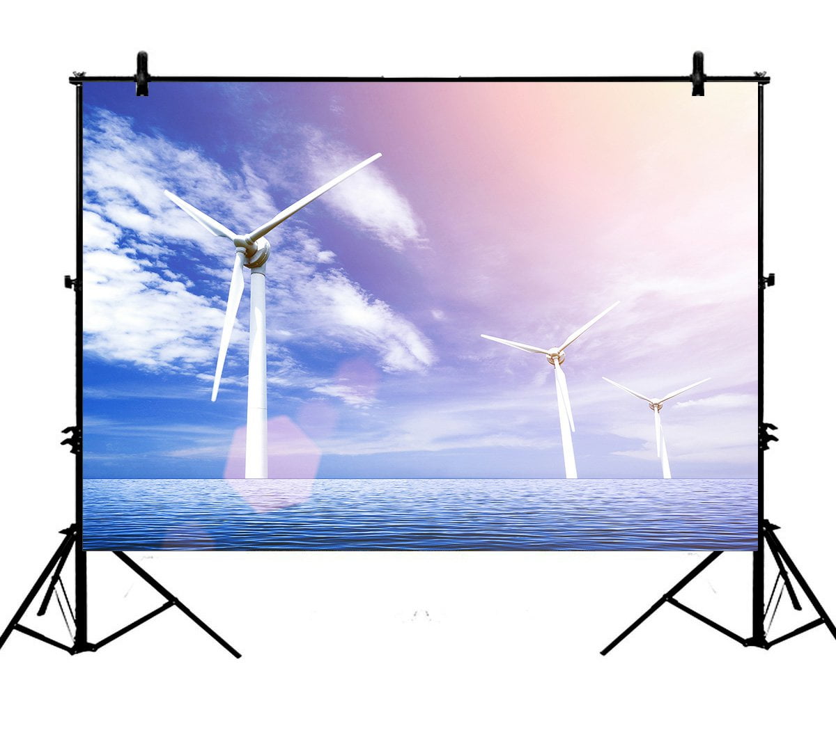 PHFZK 7x5ft Ocean Seascape Backdrops, Offshore Wind Power Photography ...