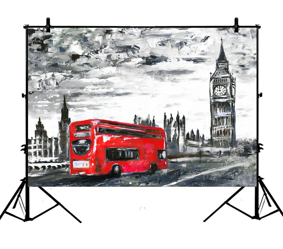 PHFZK 7x5ft Oil Painting Cityscape Backdrops, Street View of London Big ...