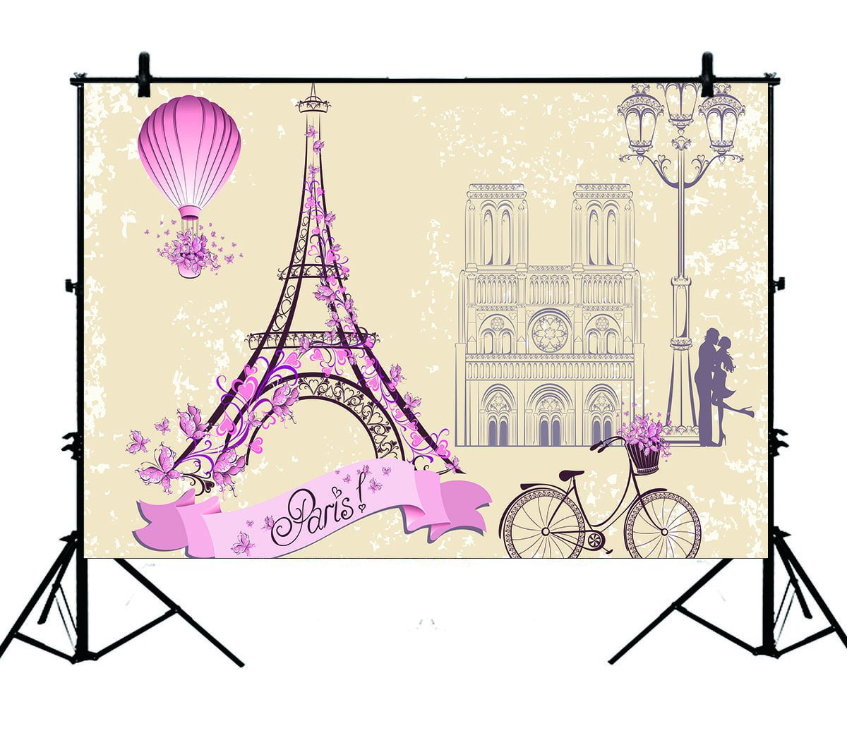 PHFZK 7x5ft Paris Symbols and Landmarks Backdrops, Franch Eiffel Tower ...