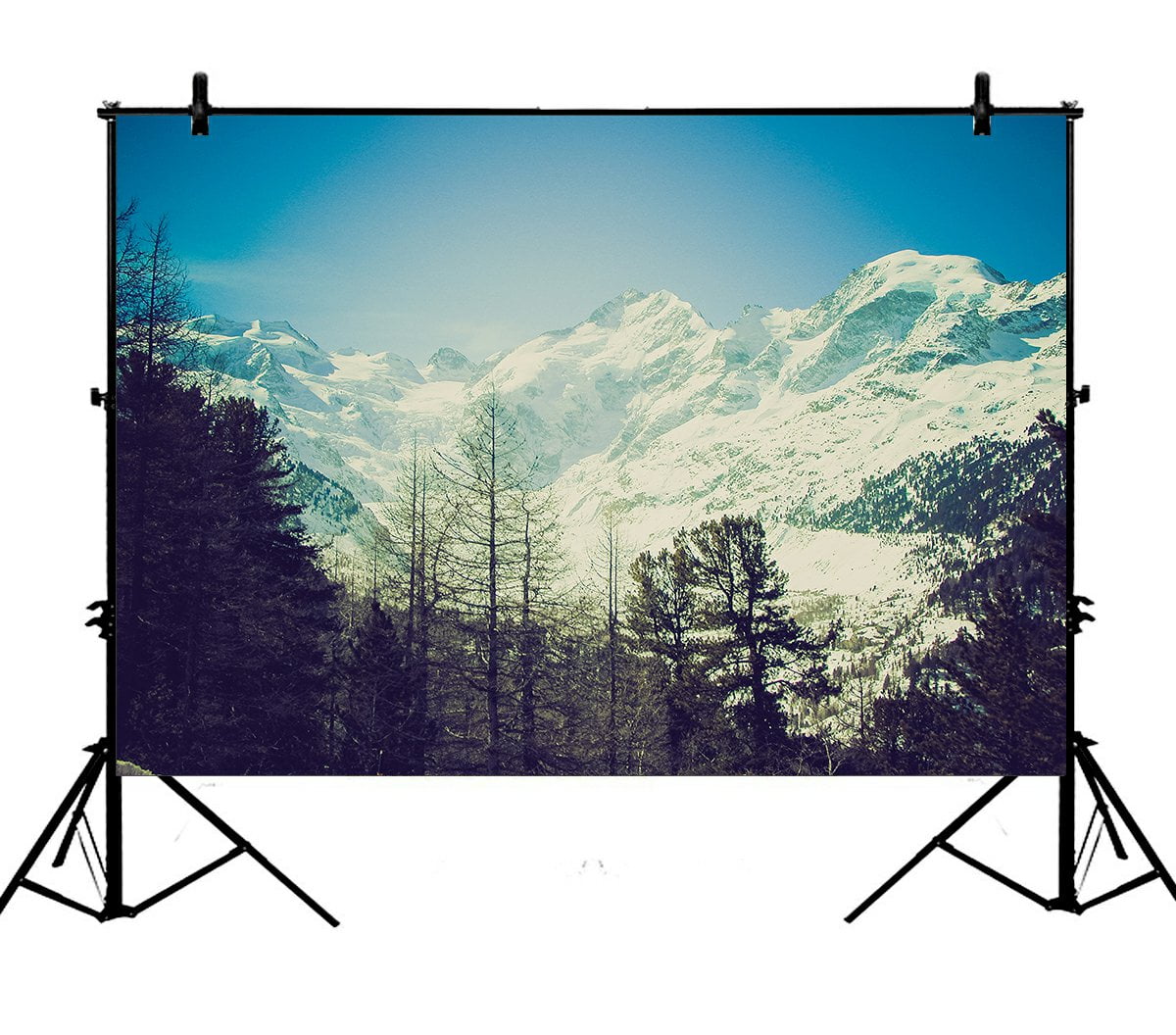 PHFZK 7x5ft Swiss Alpine Alp Nature Landscape Backdrops, Snow Mountain ...