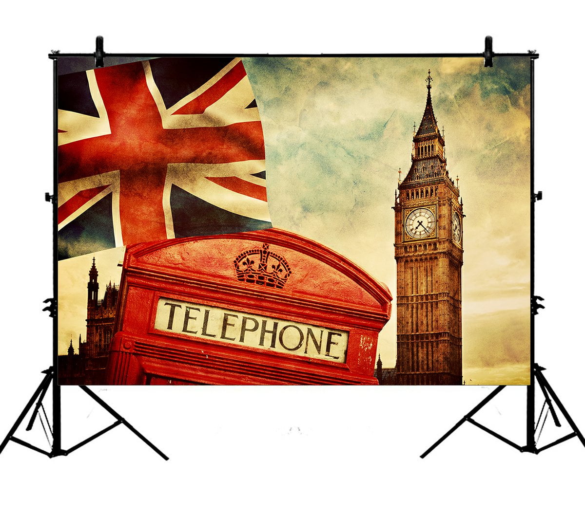 PHFZK 7x5ft Symbols of England Backdrops, Vintage Retro the UK Flag ...