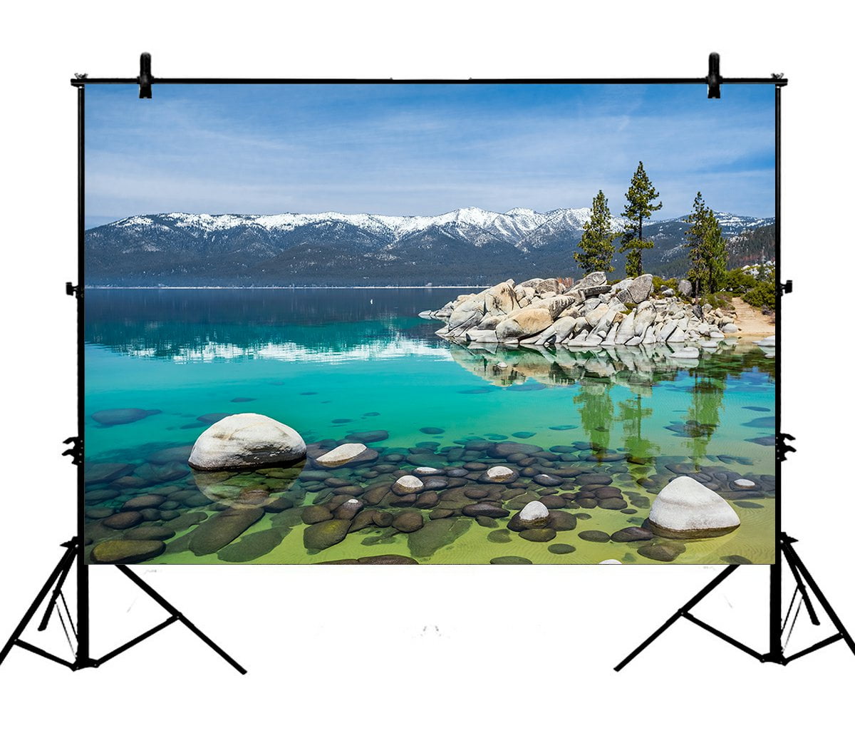 PHFZK 7x5ft Tahoe Beach With Crystal Turquoise Water Backdrops, Sierra ...