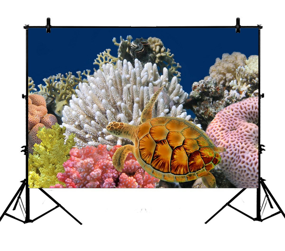 PHFZK 7x5ft Underwater World Backdrops, Sea Turtle and Coral Reef ...