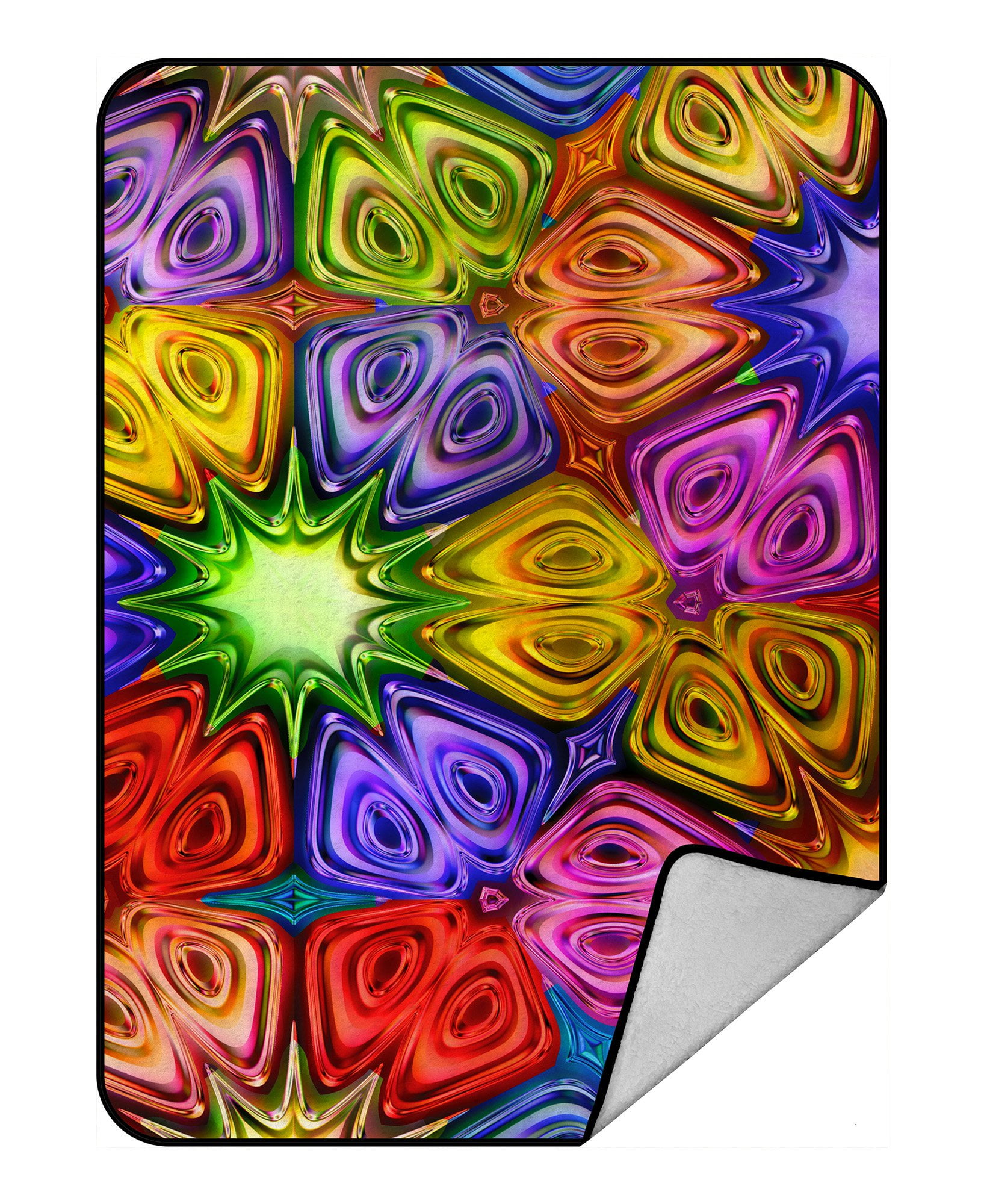 Phfzk Abstract Blanket Bright Shiny Colorful Geometric Fleece Blanket