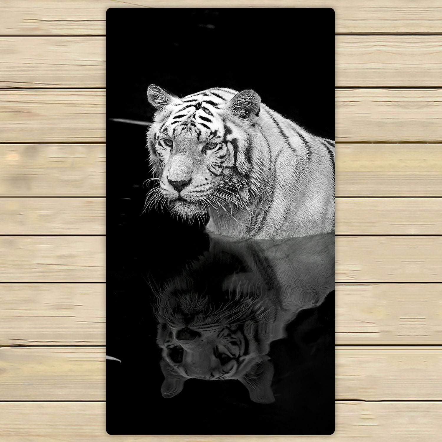 PHFZK Animal Towel, Black And White Tiger Standing in Water Hand Towel ...