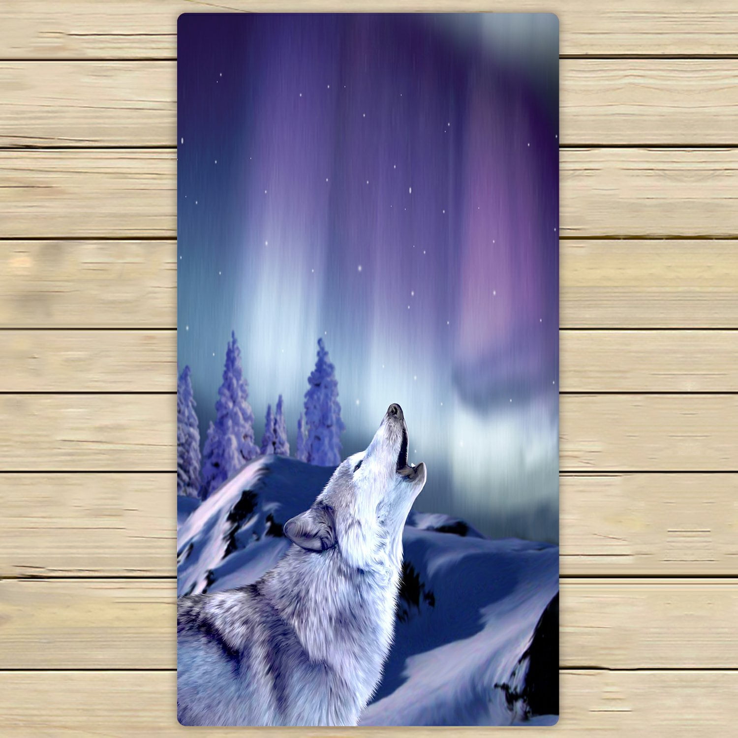 PHFZK Animal Towel, Wolf Howling in Forest Hand Towel Bath Bathroom ...