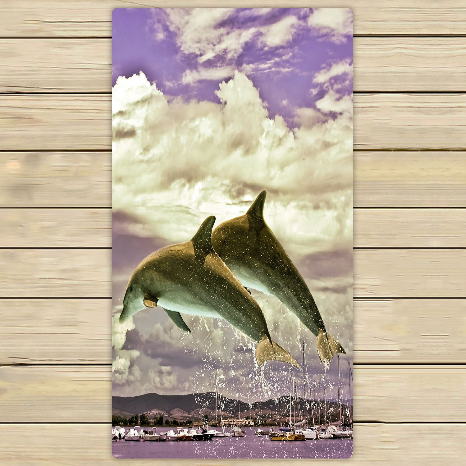 PHFZK Art Towel, Couple of Dolphins Jumping from the Water Hand Towel ...