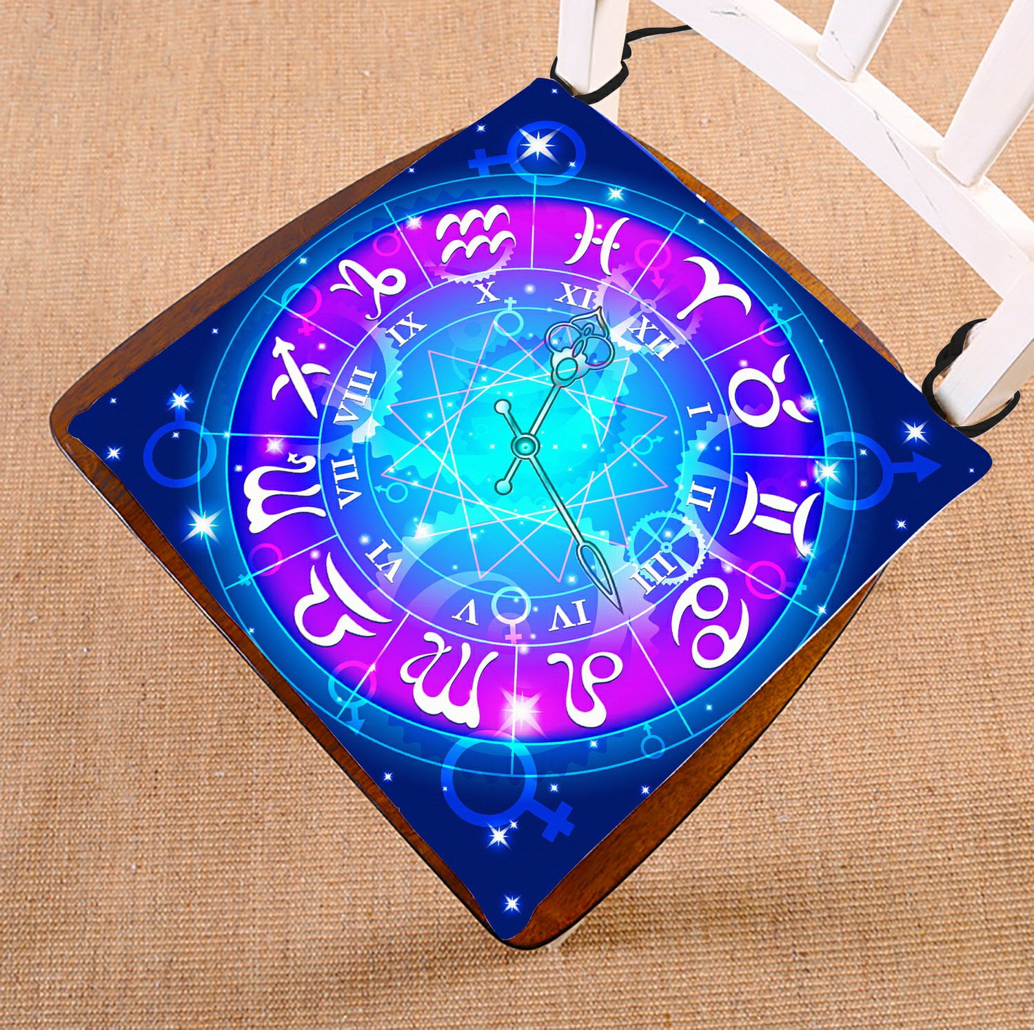 PHFZK Astrology Chair Pad, Zodiac Circle in Space Seat Cushion Chair ...