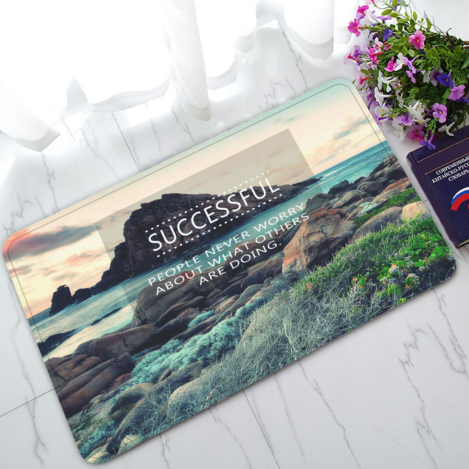 PHFZK Beautiful Nature Doormat, Inspirational Life Quote Doormat ...