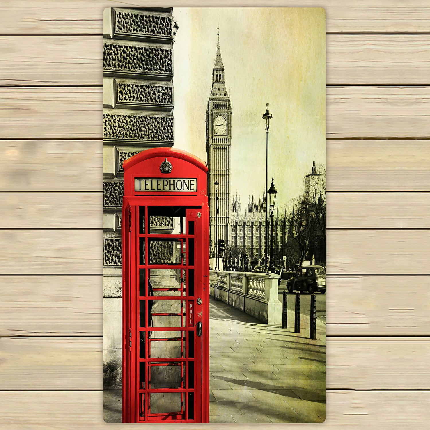 PHFZK City Towel, Red Telephone Booth with the Big Ben Hand Towel Bath ...