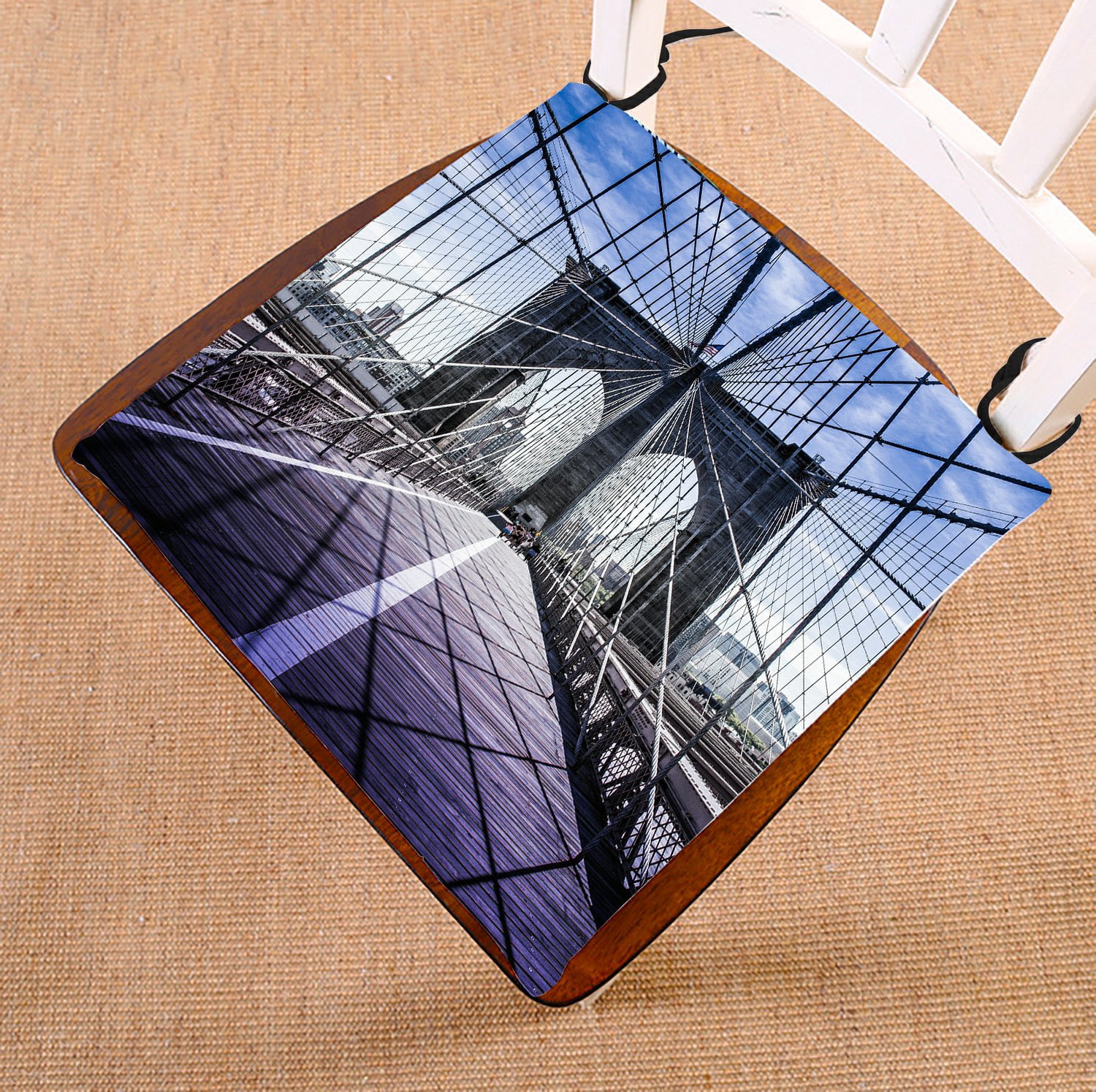 PHFZK Cityscape Chair Pad, Brooklyn Bridge in New York City Seat ...