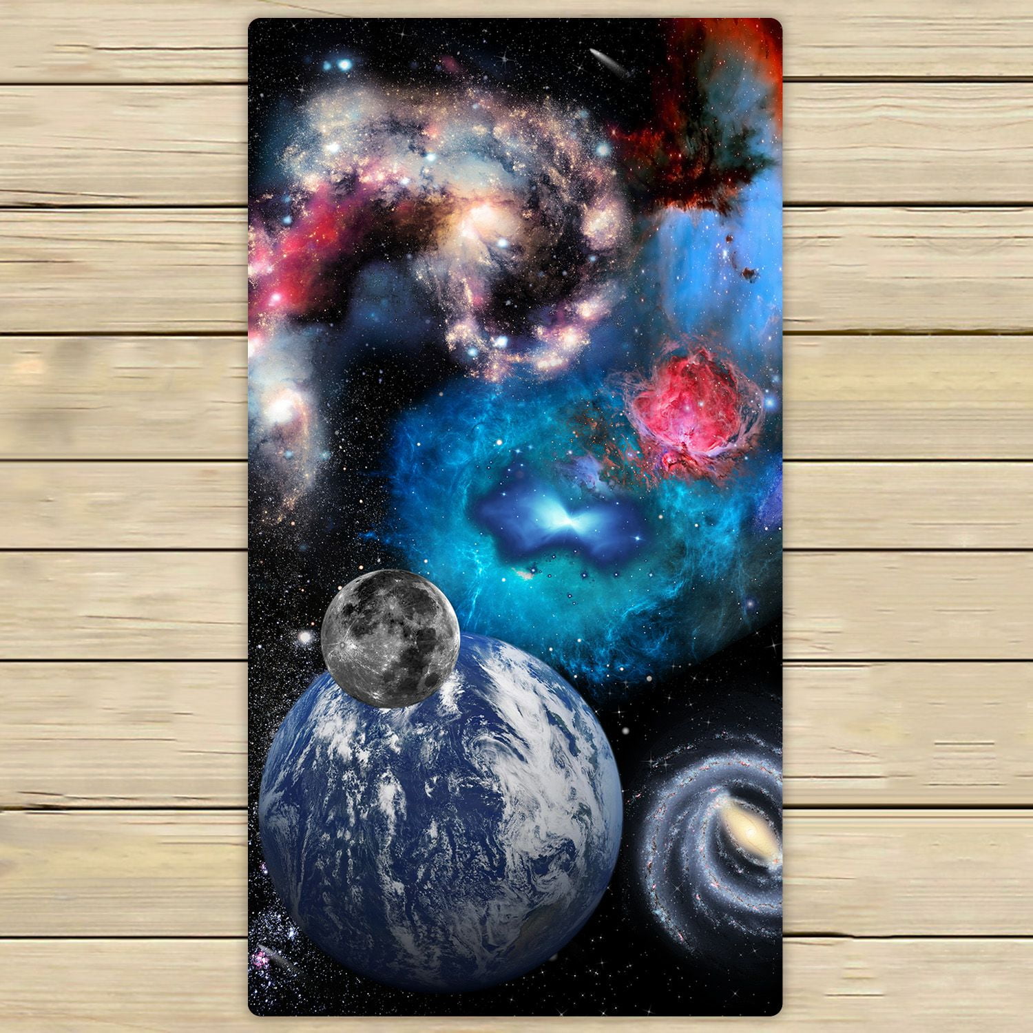 PHFZK Cosmic Landscape Towel, Planets Nebula Stars in Fantastic Outer ...