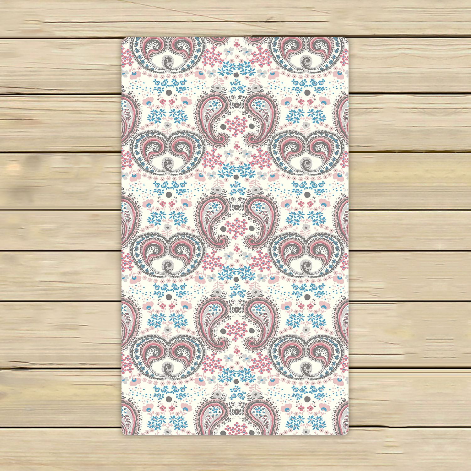 PHFZK Flower Floral Towel, Paisley Pattern Pink Hand Towel Bath ...
