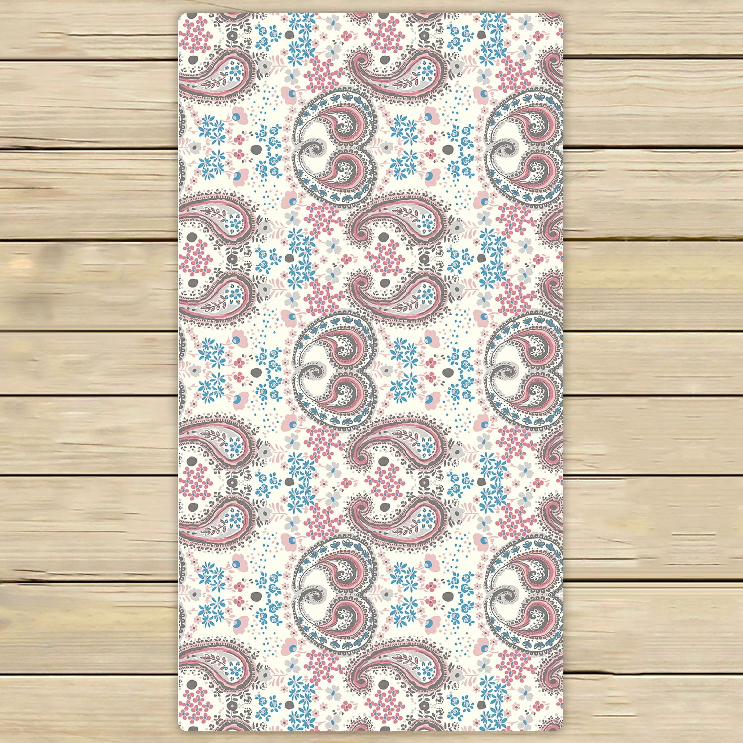 PHFZK Flower Floral Towel, Paisley Pattern Pink Hand Towel Bath ...
