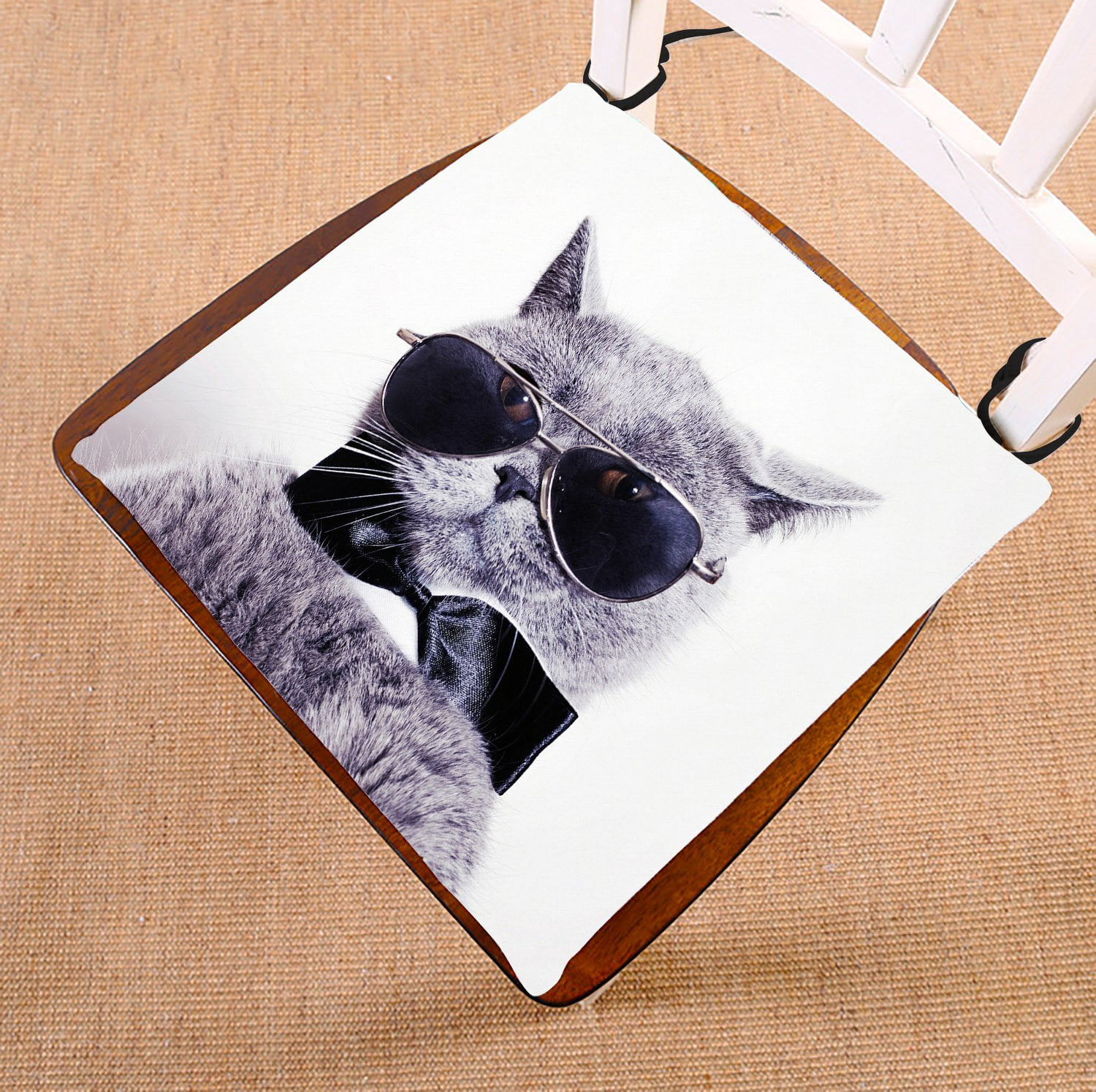 PHFZK Funny Cat Chair Pad, Portrait of British Shorthair Gray Cat ...