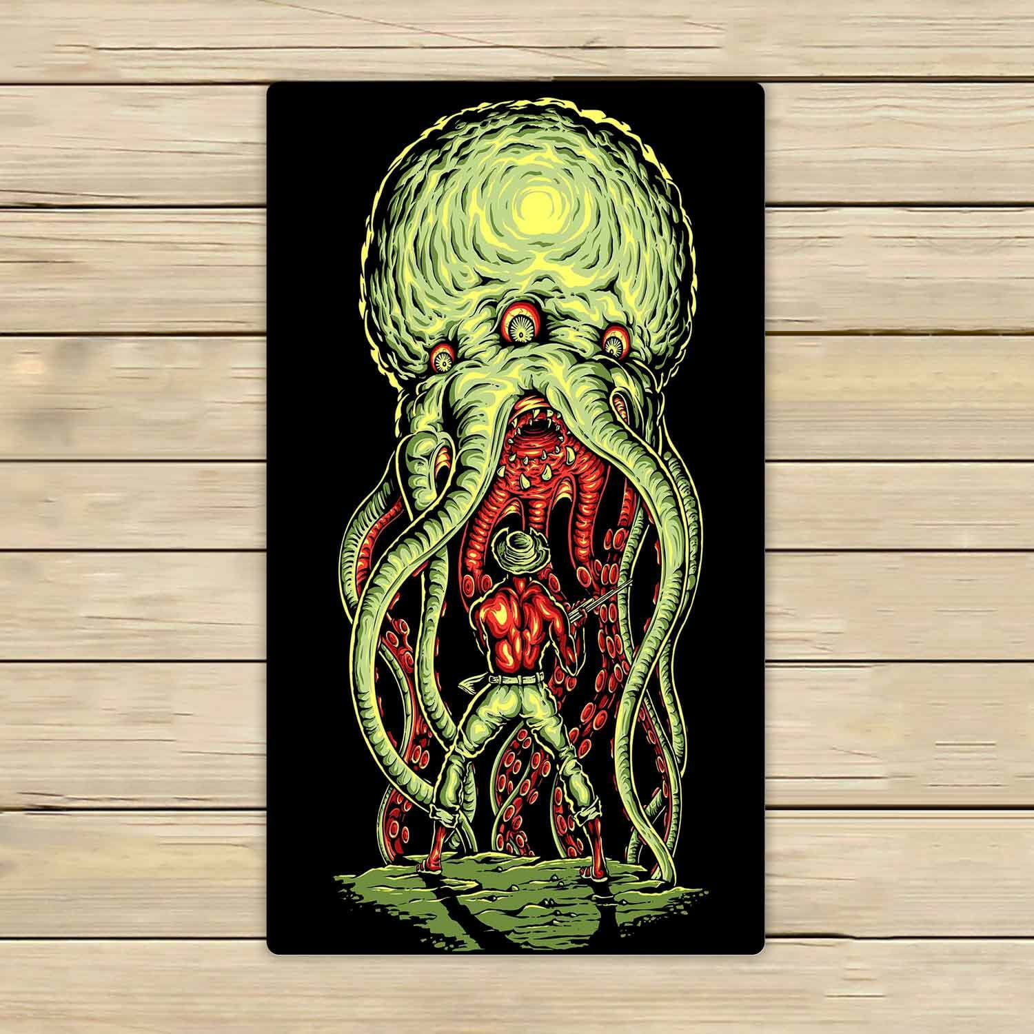 PHFZK Funny Towel, Alien Tentacles Attack Cowboy Hand Towel Bath ...
