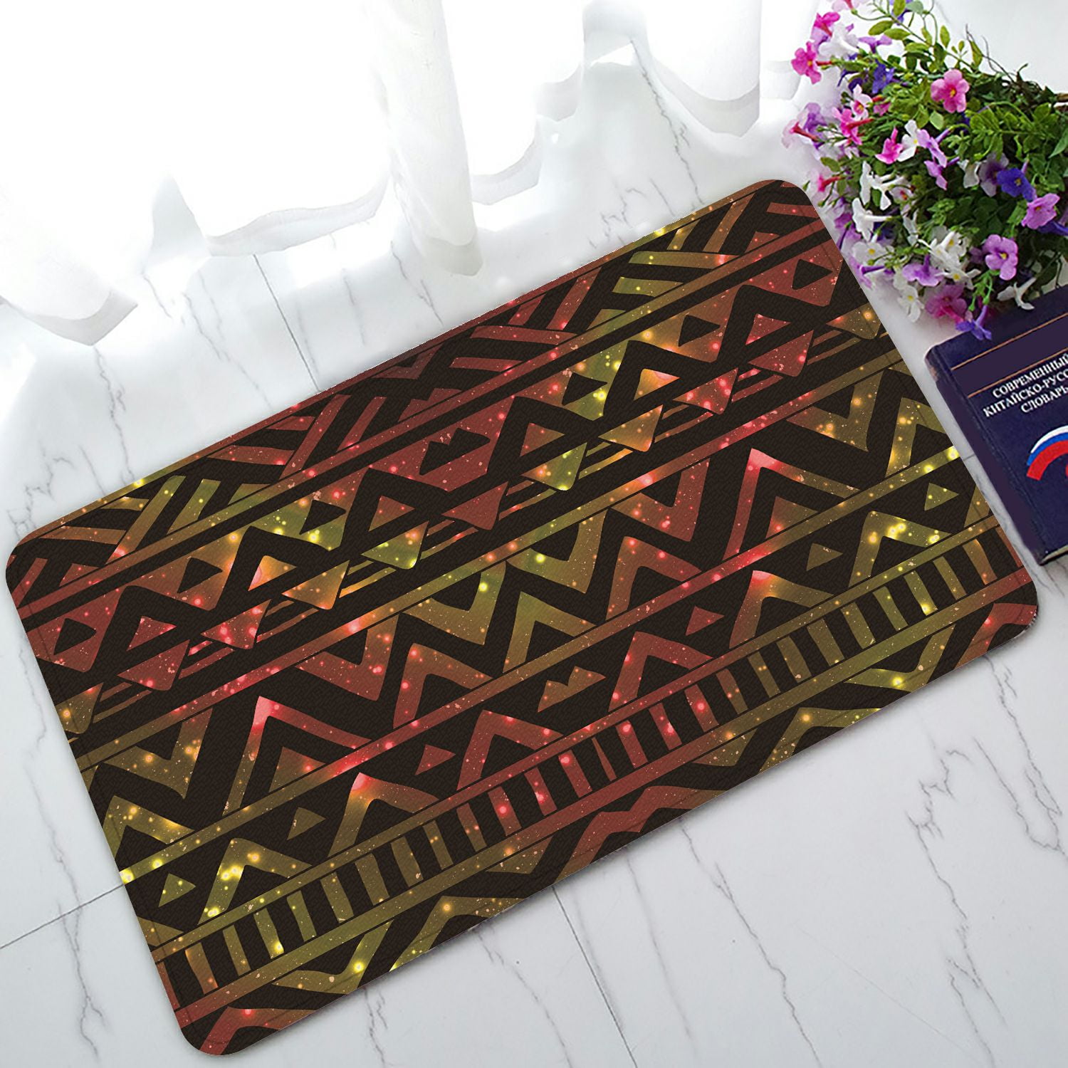 PHFZK Geometric Doormat, Tribal Aztec Doormat Outdoors/Indoor Doormat ...