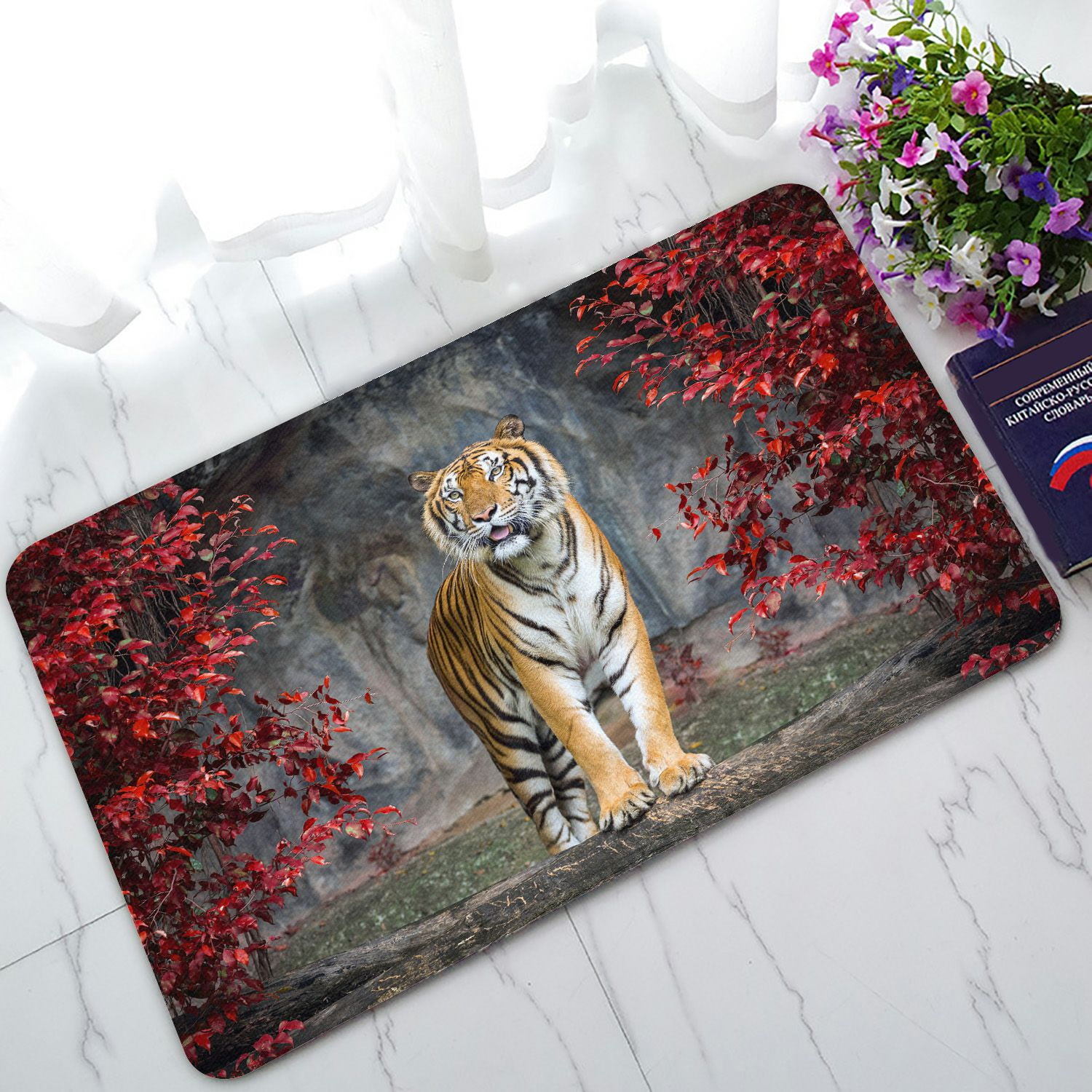 PHFZK Landscape Nature Scenery Doormat, Animal Tiger Doormat Outdoors ...