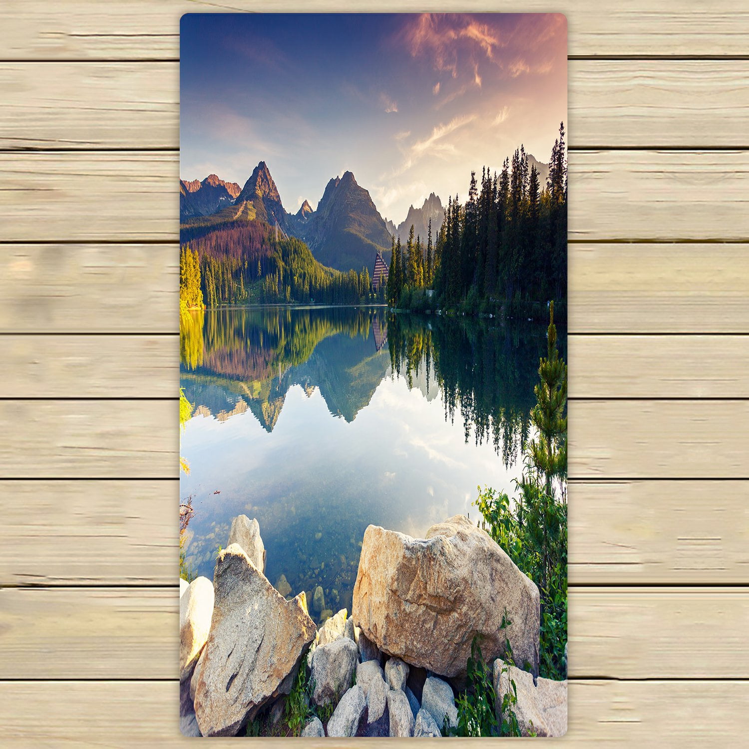 PHFZK Landscape Nature Scenery Towel, Mountain Lake in National Park ...