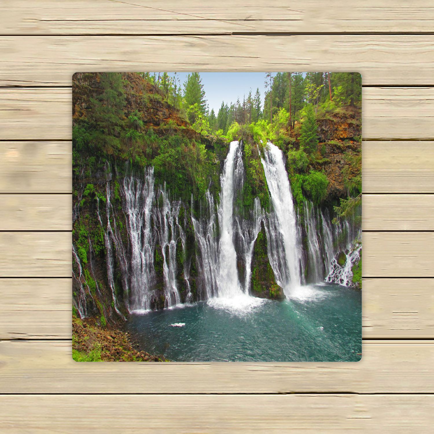 PHFZK Landscape Nature Scenery Towel, Western Waterfalls in Green ...