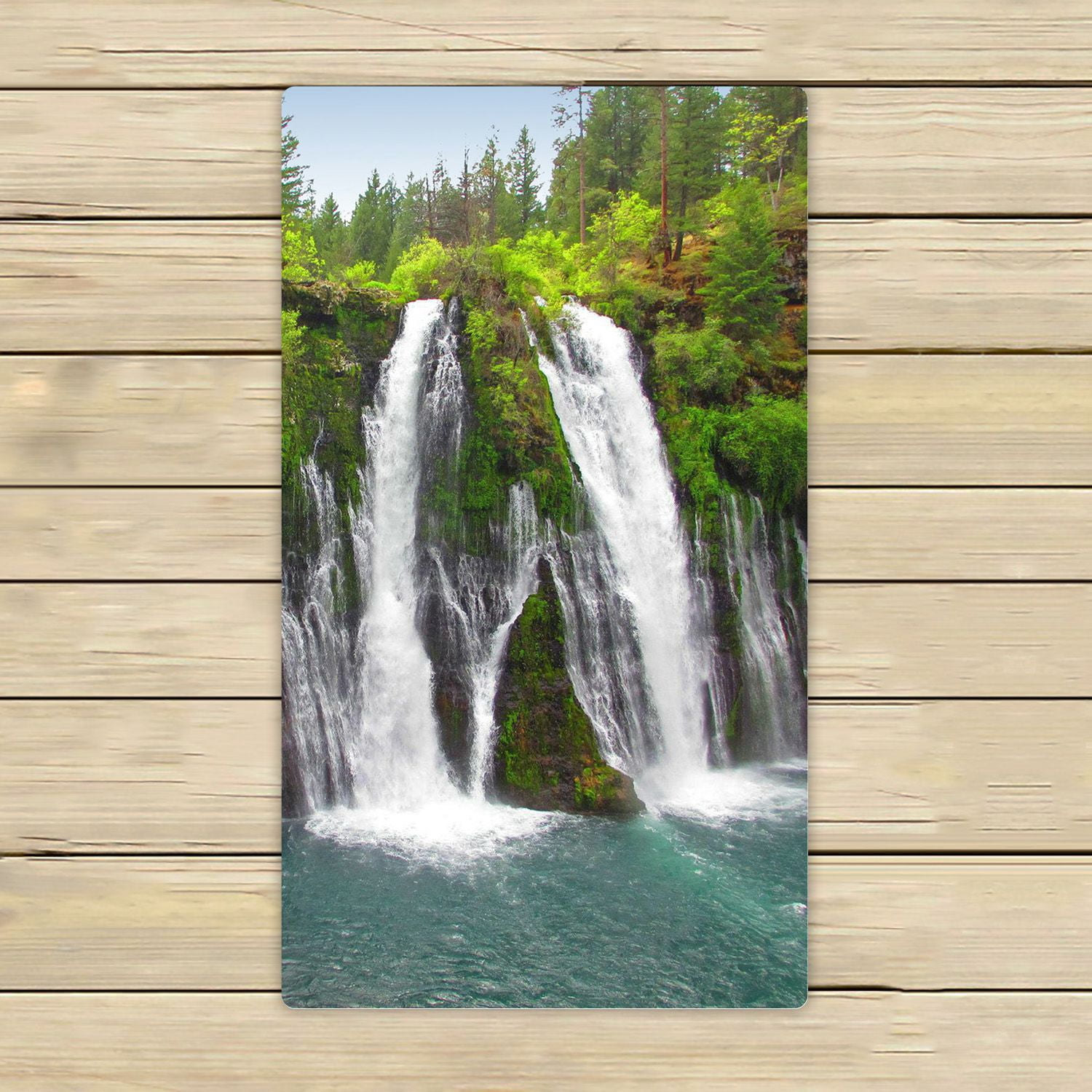 PHFZK Landscape Nature Scenery Towel, Western Waterfalls in Green ...