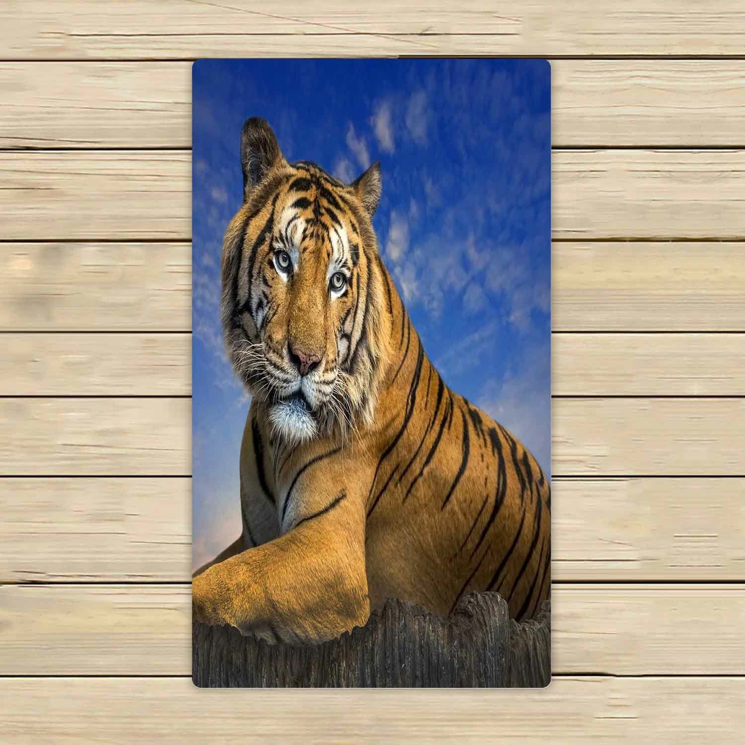 PHFZK Landscape with Beautiful Sky Towel, Animal Tiger Hand Towel Bath ...