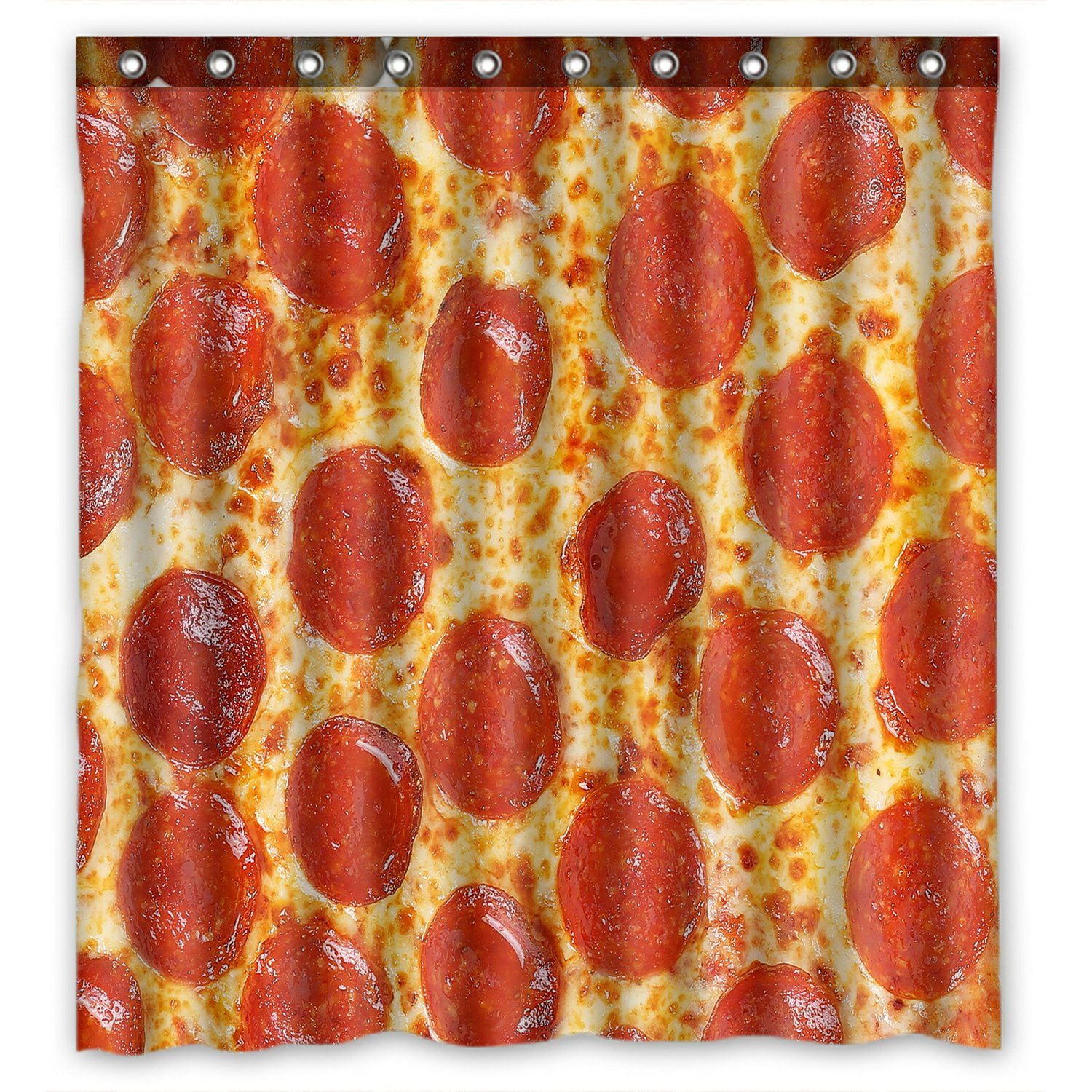 PHFZK Pizza Shower Curtain, Italian Classic Pepperoni Pizza Polyester ...