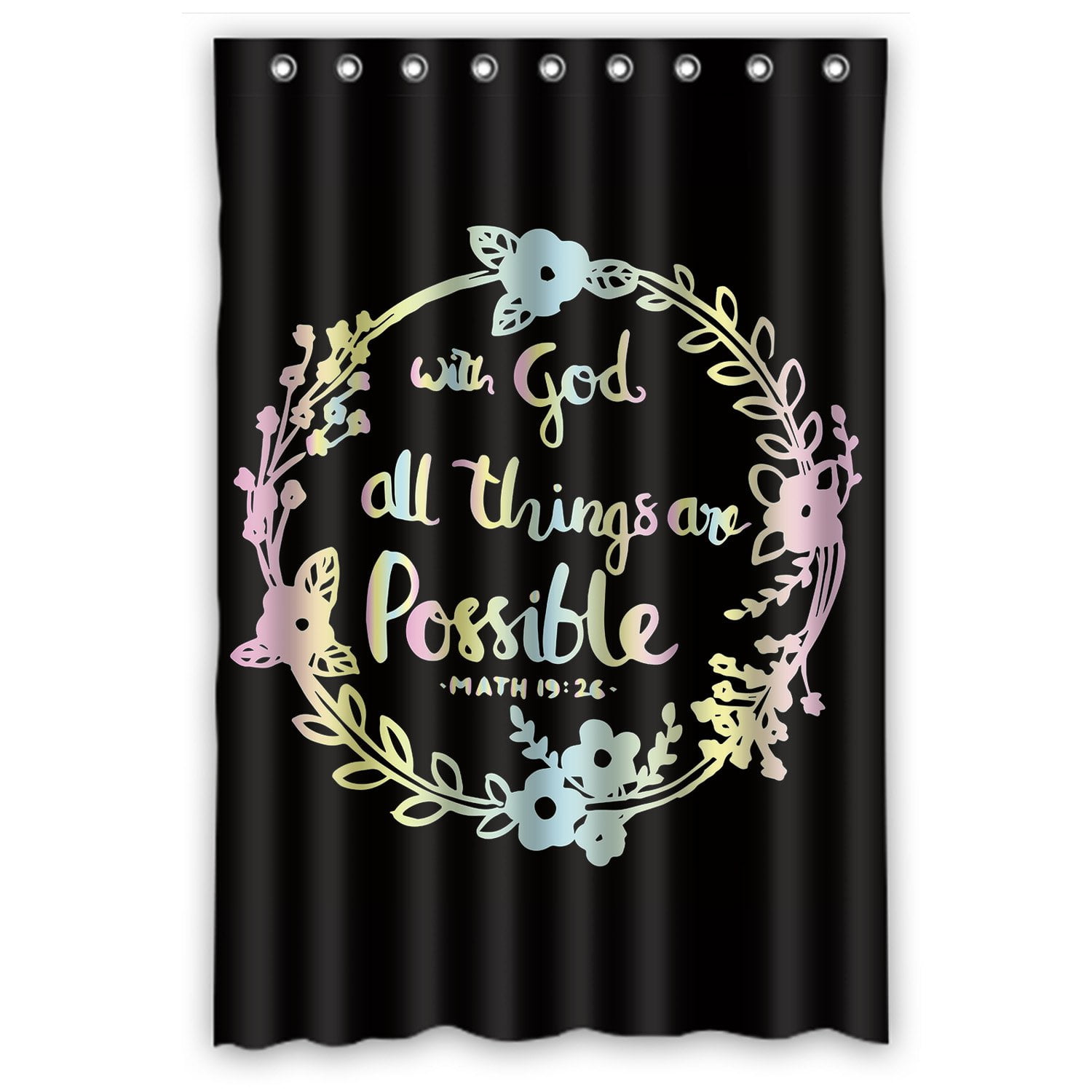 PHFZK Quote Shower Curtain, Bible Verse Polyester Fabric Bathroom ...