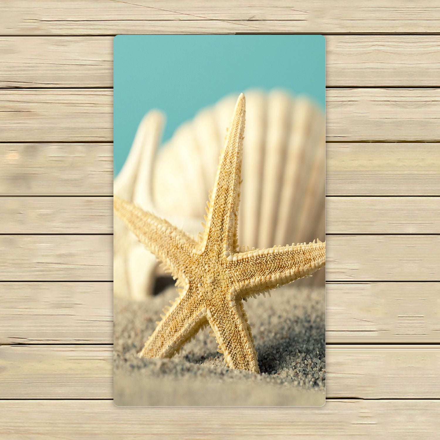 PHFZK Summer Seascape Towel, Starfish and Seashell on the Sandy Beach ...