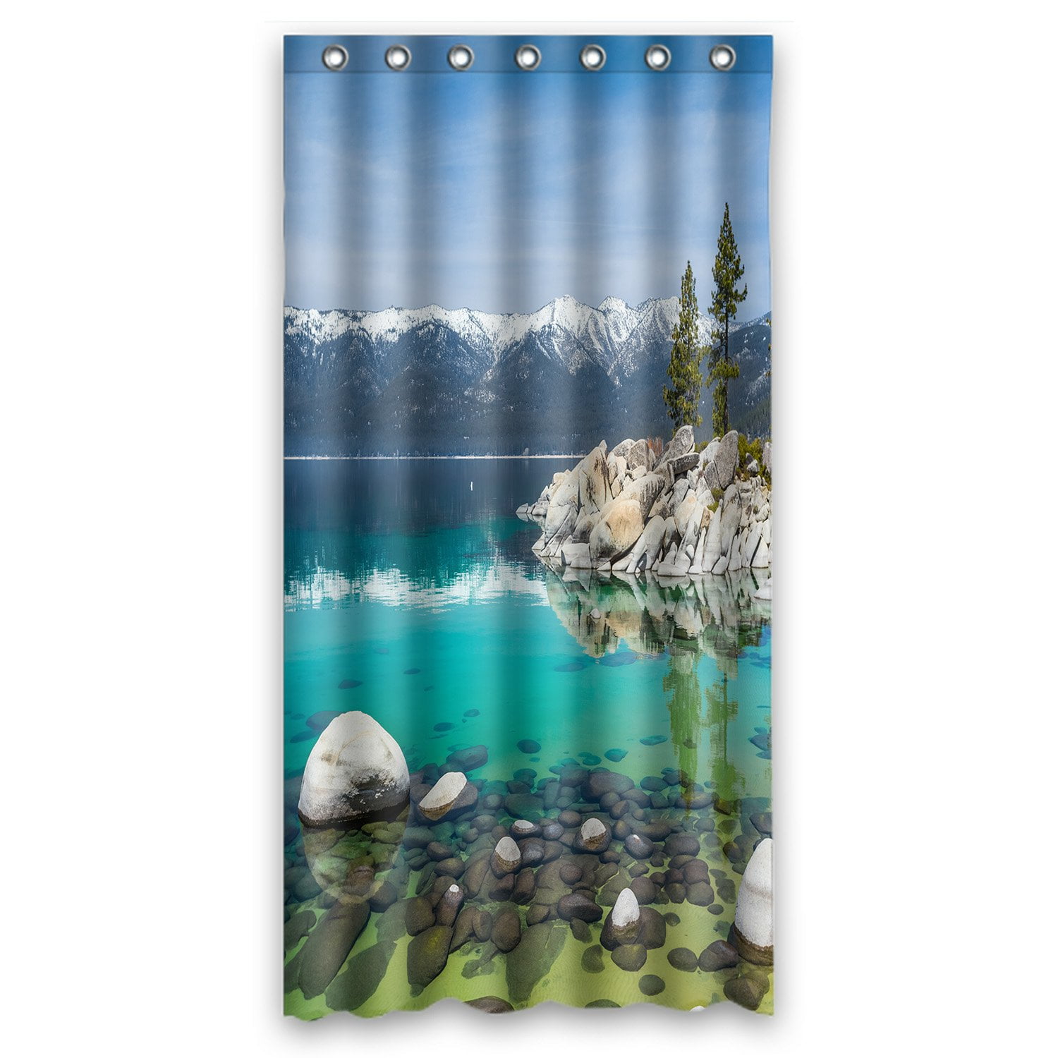 PHFZK Tahoe Beach With Crystal Turquoise Water Shower Curtain, Sierra ...