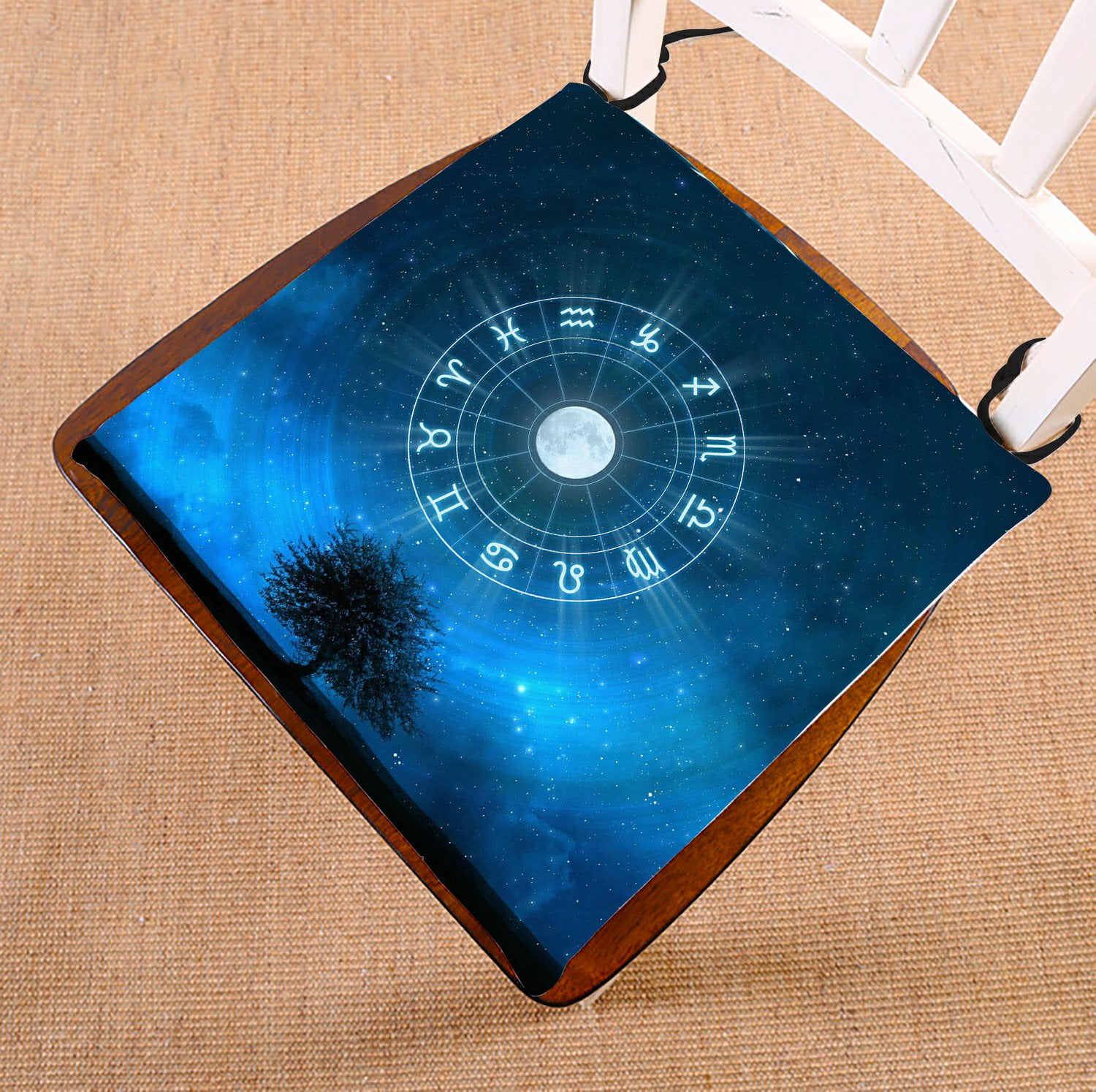 PHFZK Tree of Life Chair Pad, Zodiac Signs Horoscope Seat Cushion Chair ...