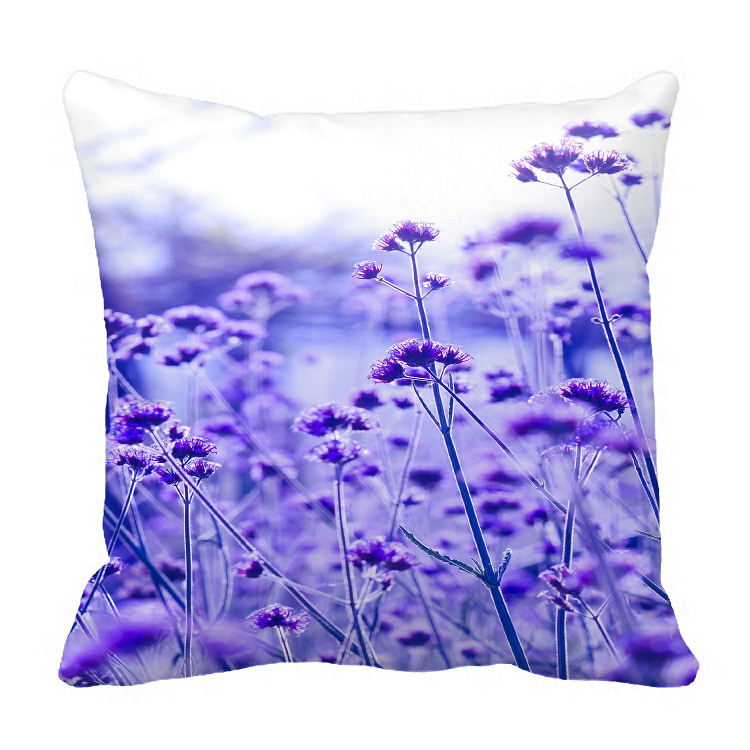 PHFZK Tree of Life Pillow Case, Purple Lavender Flowers Field ...
