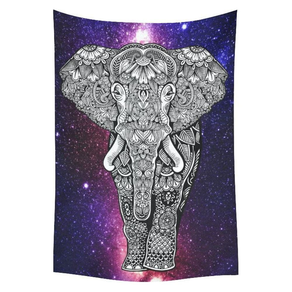 PHFZK Universe Wall Art Home Decor, Colorful Galaxy Elephant in Deep ...