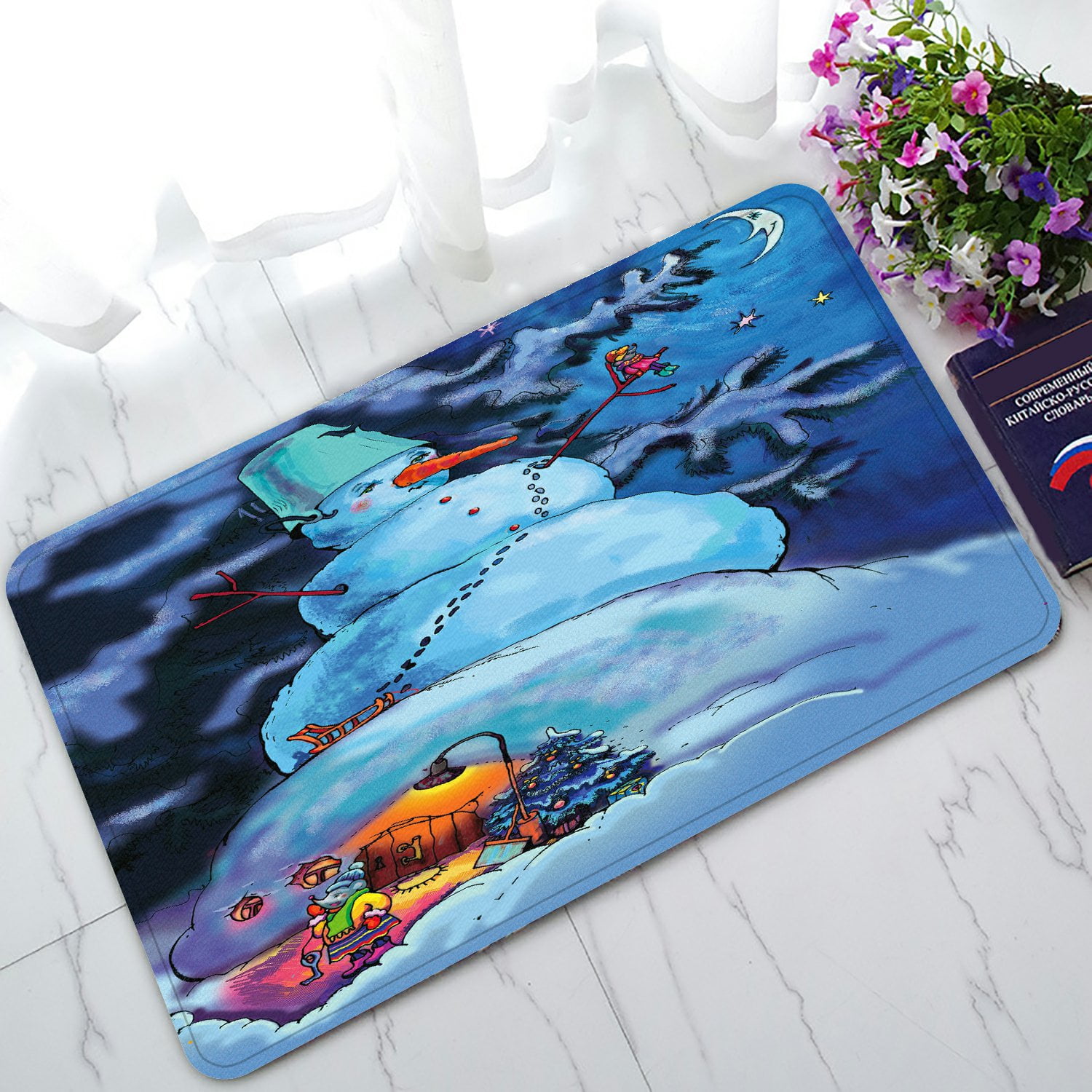 PHFZK Winter Snowman Doormat, The Happy New Year Merry Christmas ...