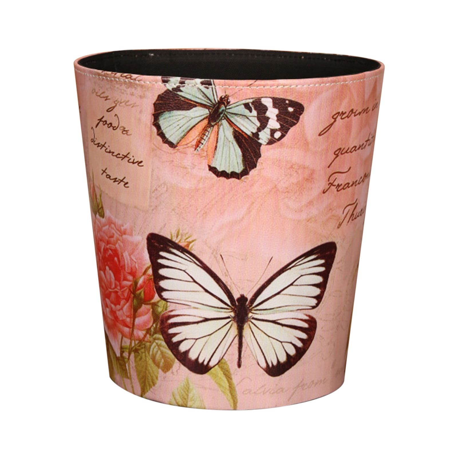 PHIGZNT Leather Trash Can, Retro Decorative Waste Basket, 10l Capacity ...