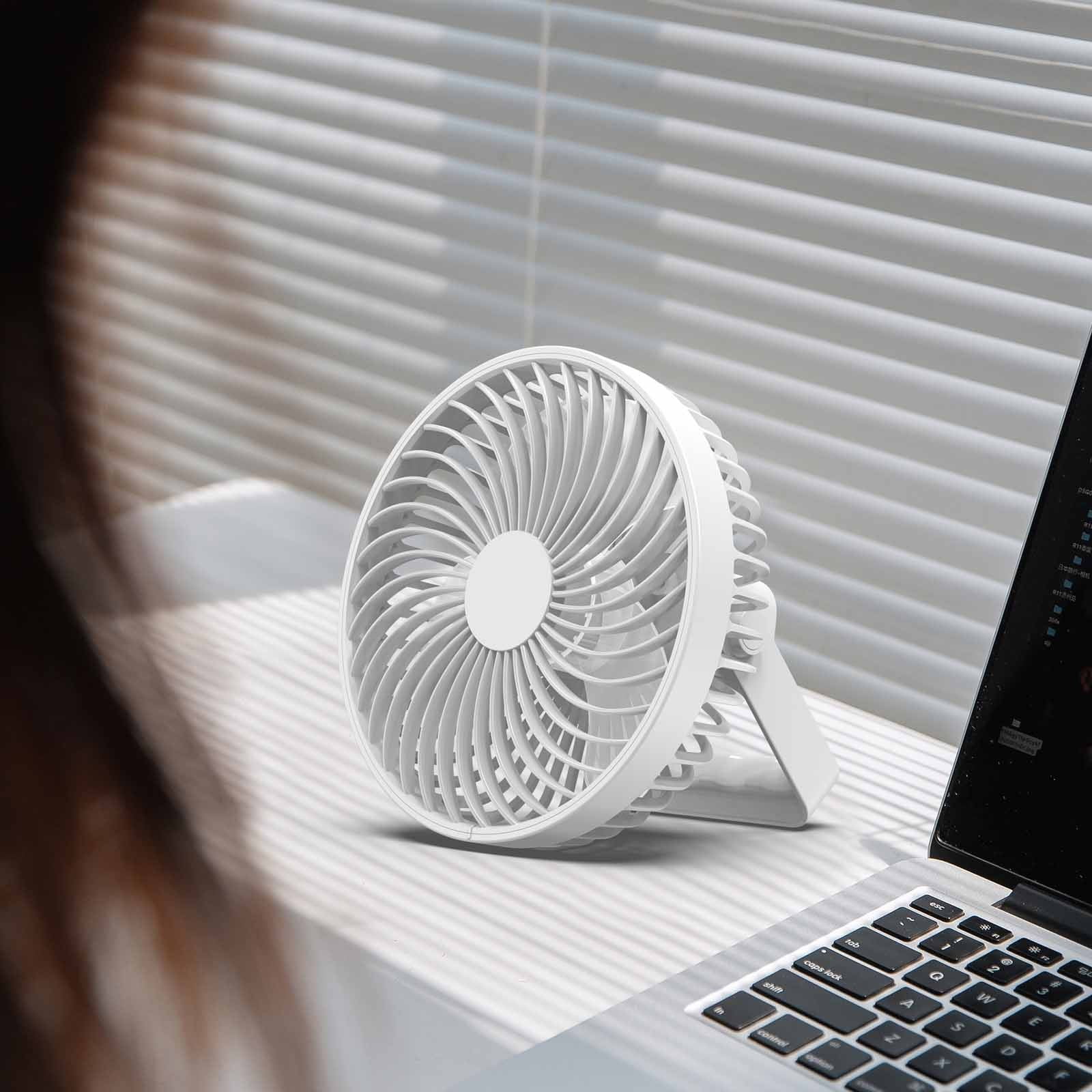 PHIGZNT USB Desk Fan, 3 Speeds with Strong Airflow, 5.5 Inch Quiet ...