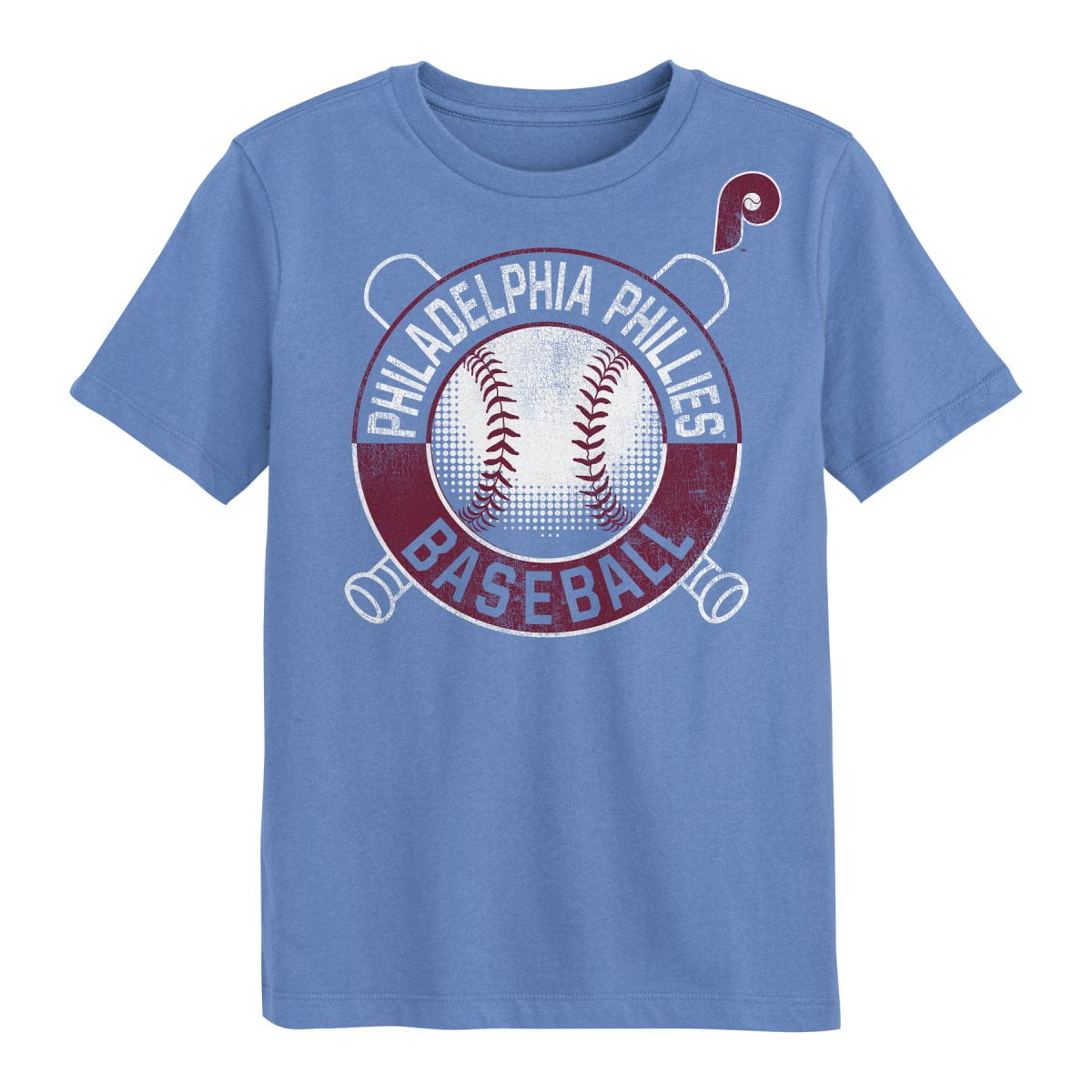 PHILADELPHIA PHILLIES Boys Atrnt Color Cotton Crew Short Sleeve Coop ...