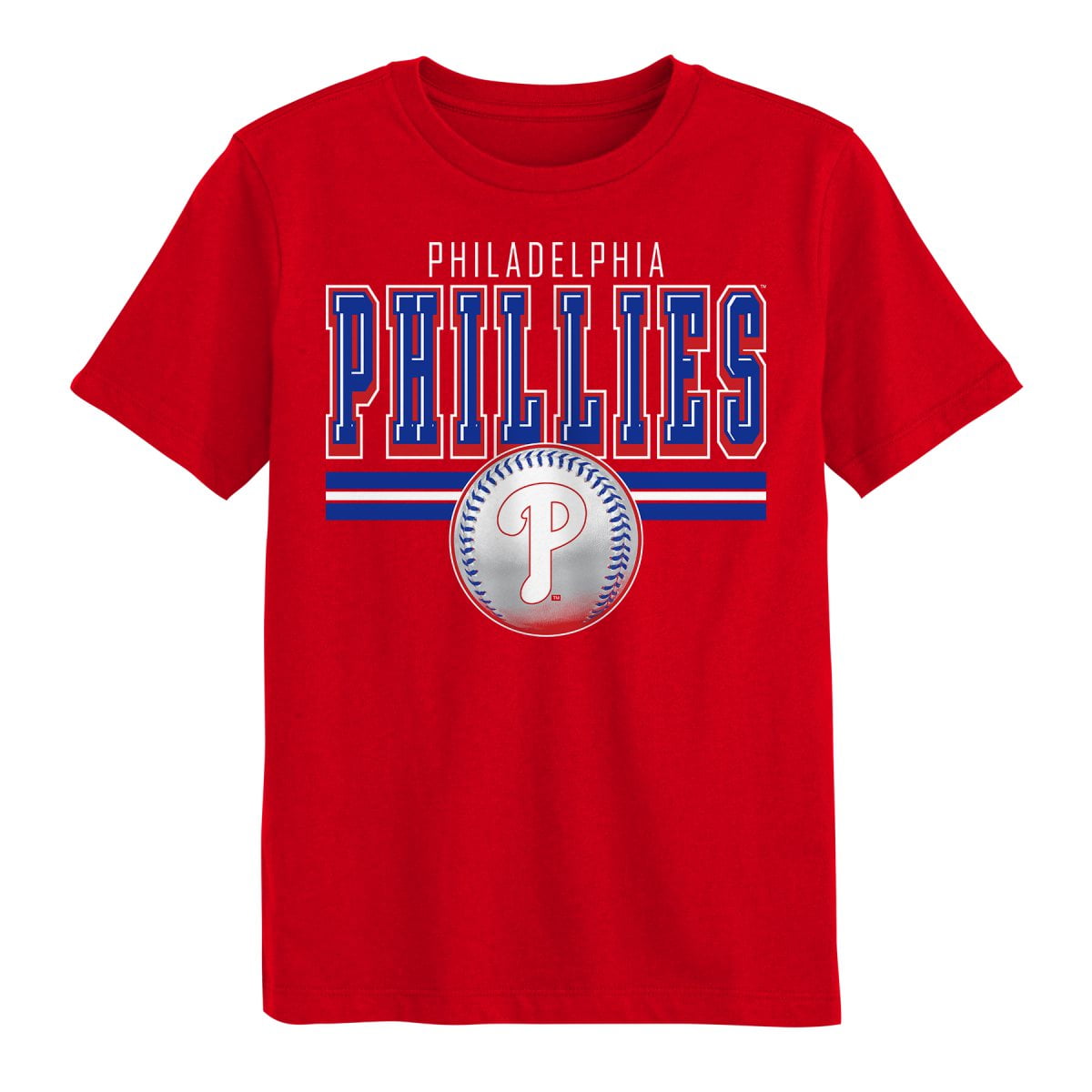 PHILADELPHIA PHILLIES Boys Primry Color Cotton Crew Short Sleeve Tee ...