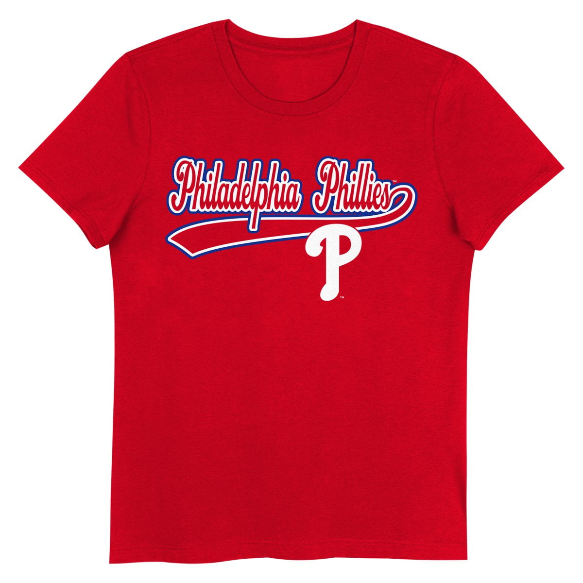 PHILADELPHIA PHILLIES Girls Primry Color Cotton Crew Short Sleeve ...