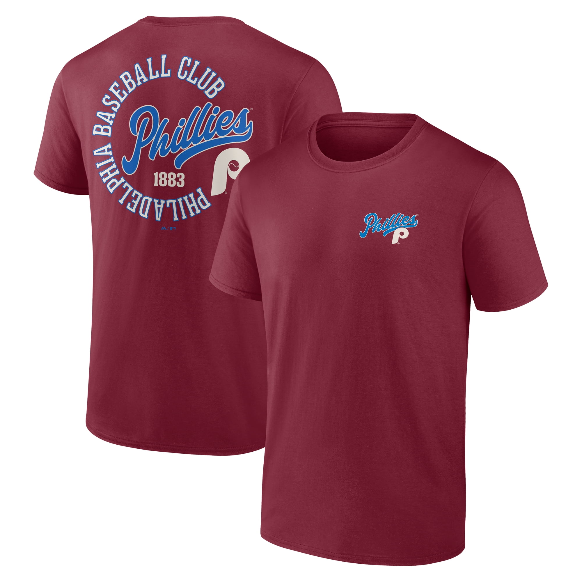 Men's Garnet Philadelphia Phillies 80S Quick Draw Bi-Blend T-Shirt ...