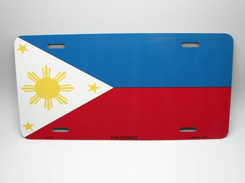 PHILIPPINES FILIPINO FLAG METAL CAR NOVELTY LICENSE PLATE AUTO TAG ...
